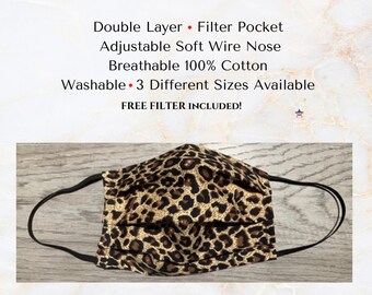 Cheetah Face Mask | Etsy