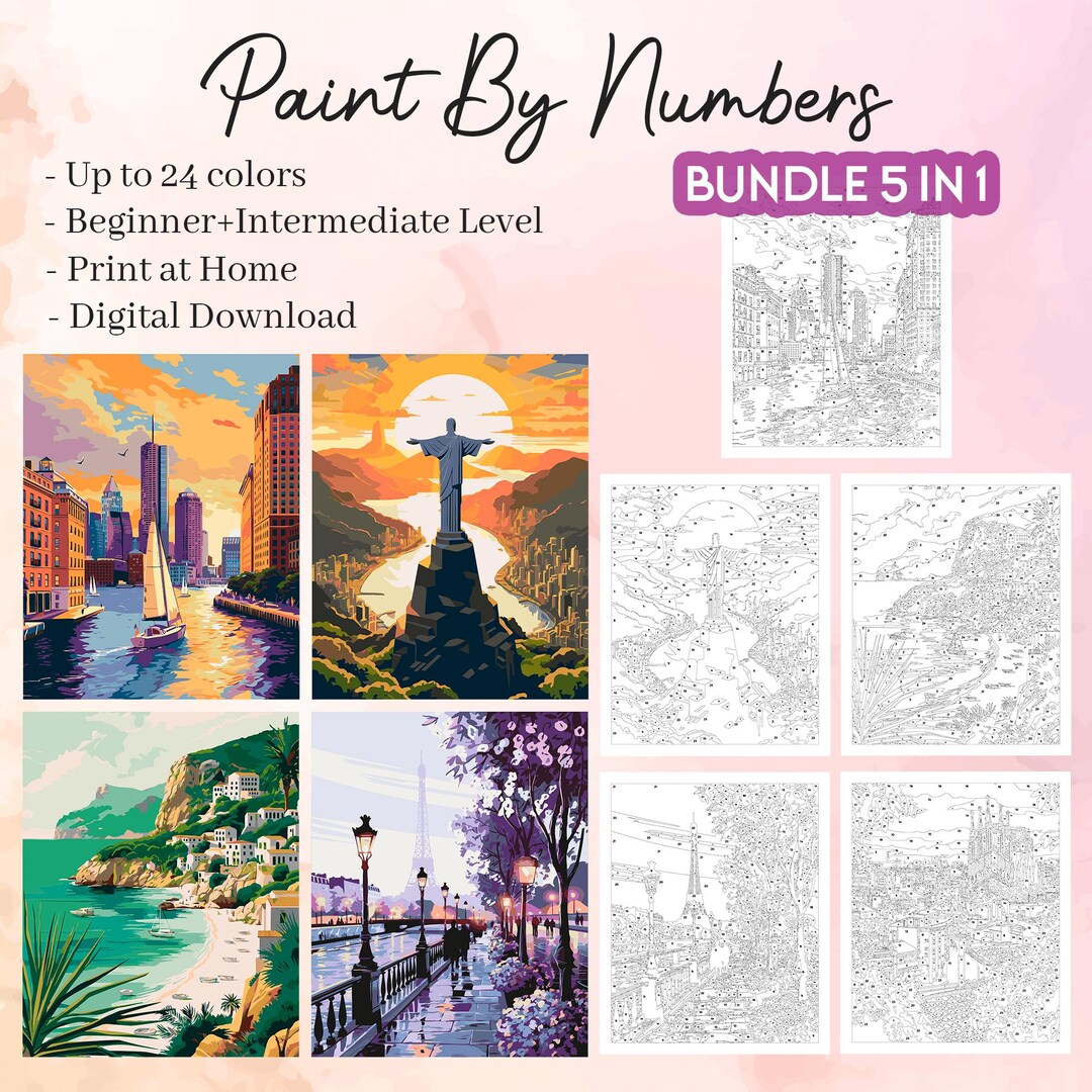 5 Color by Number Pages, Adult Colour by Number Mystery, Colouring for ...