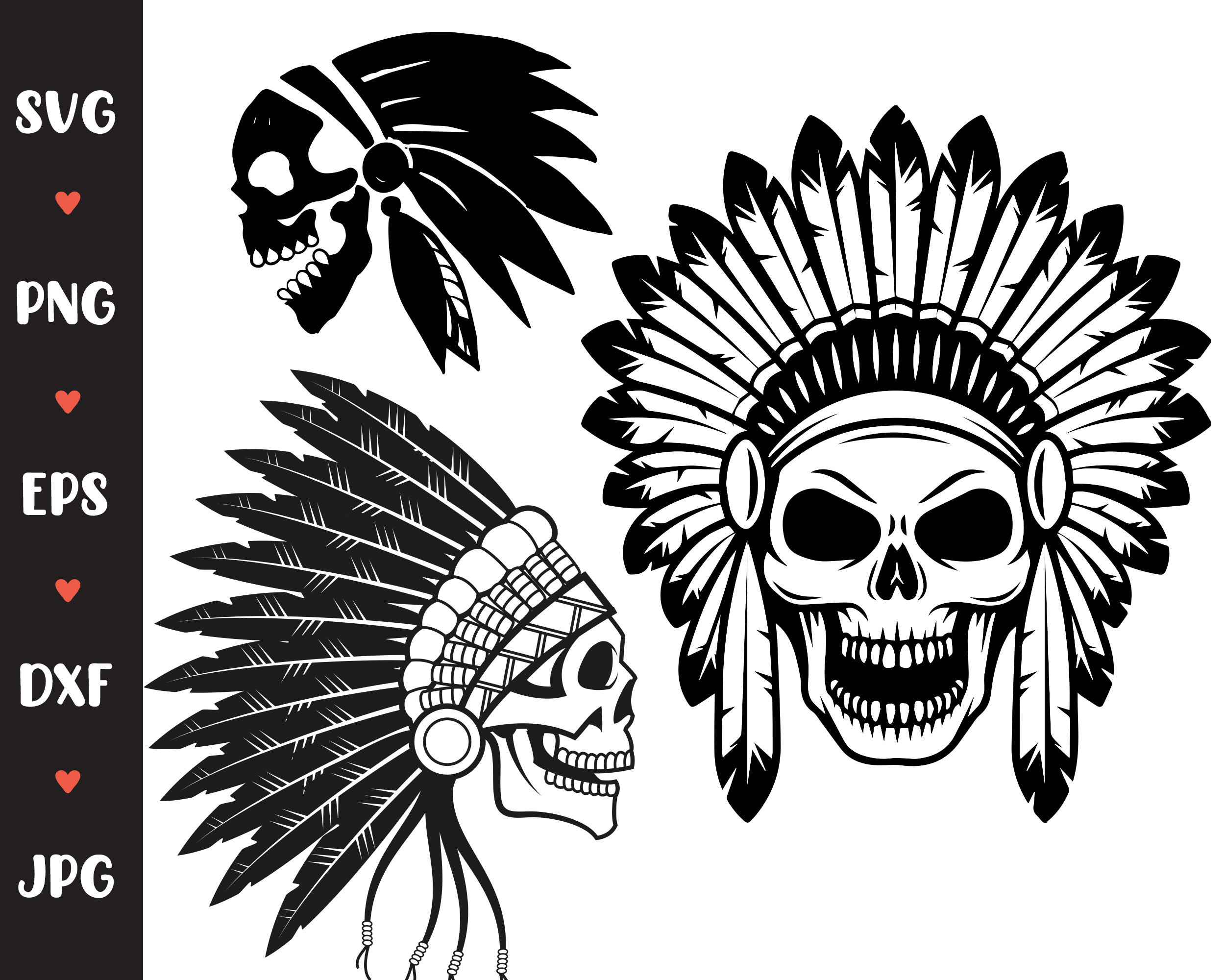 Indian Svg Art Design Digital Files Svg Skull Design Print T-shirt Zip ...