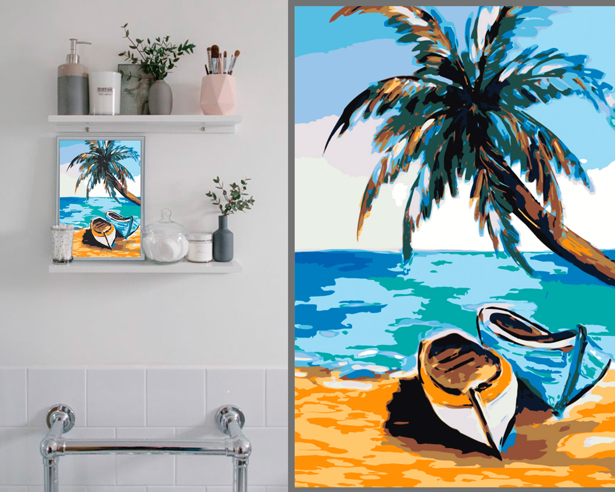 Ocean Paint by Numbers for Adults Beautiful Acrylic Painting on Canvas ...