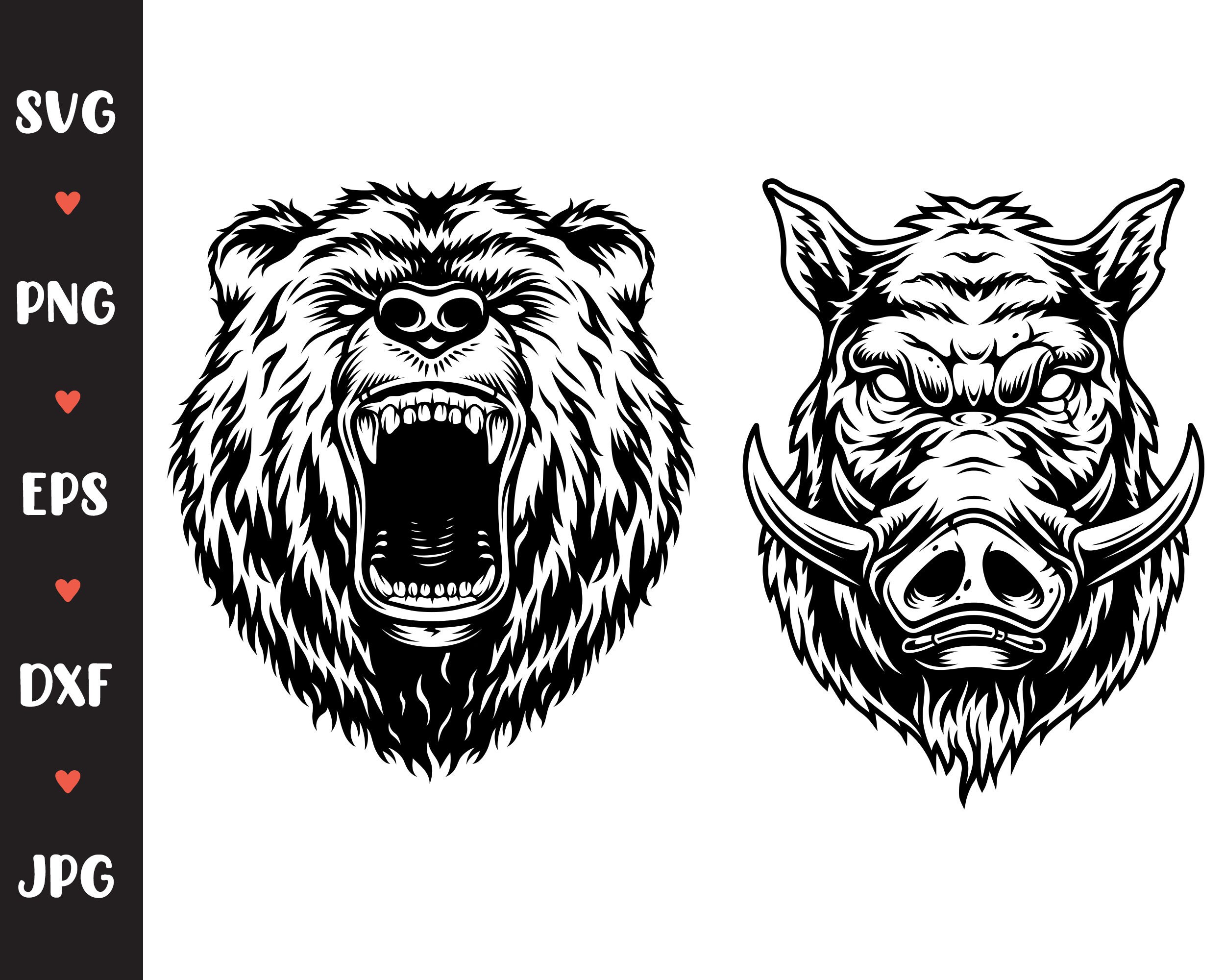 Bär Svg Wildschwein digitale Dateien Svg Tier JPG Design Tiere T-Shirt ...