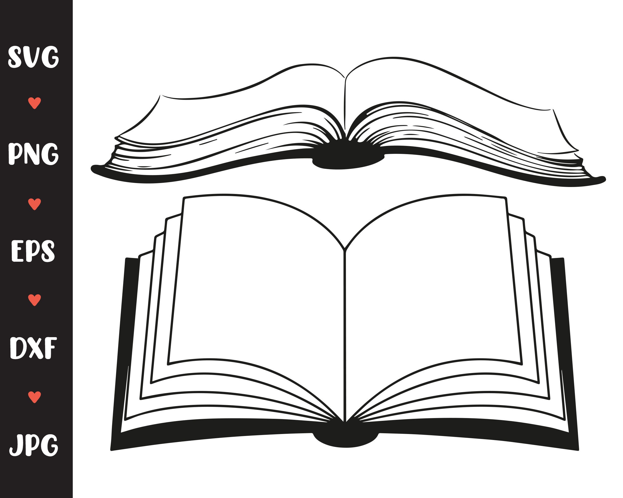 Book Svg Love Read Digital Files Svg Art Design Clear Book | Etsy