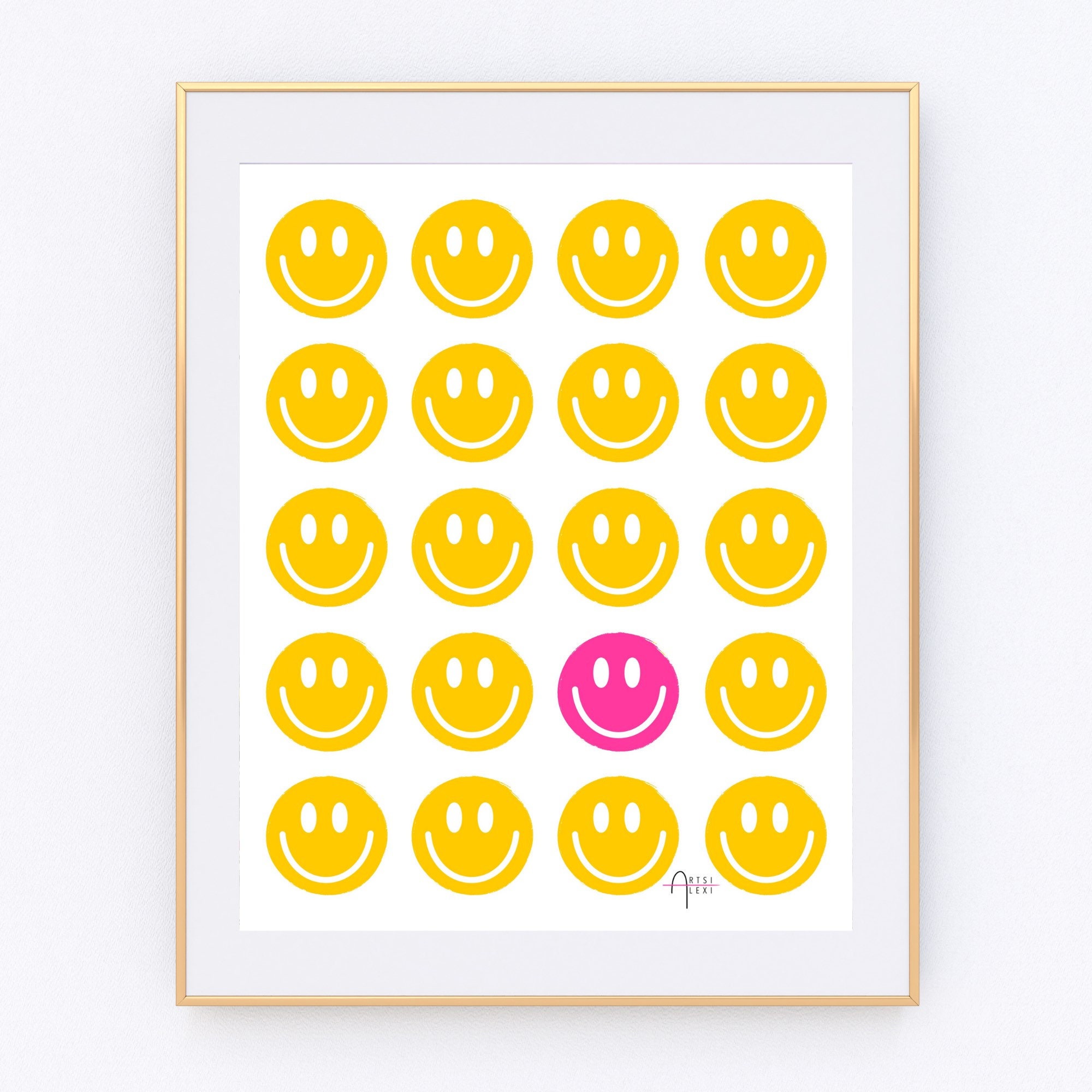 Smiley Poster Smile Art Happy Print Set Galerie - Etsy
