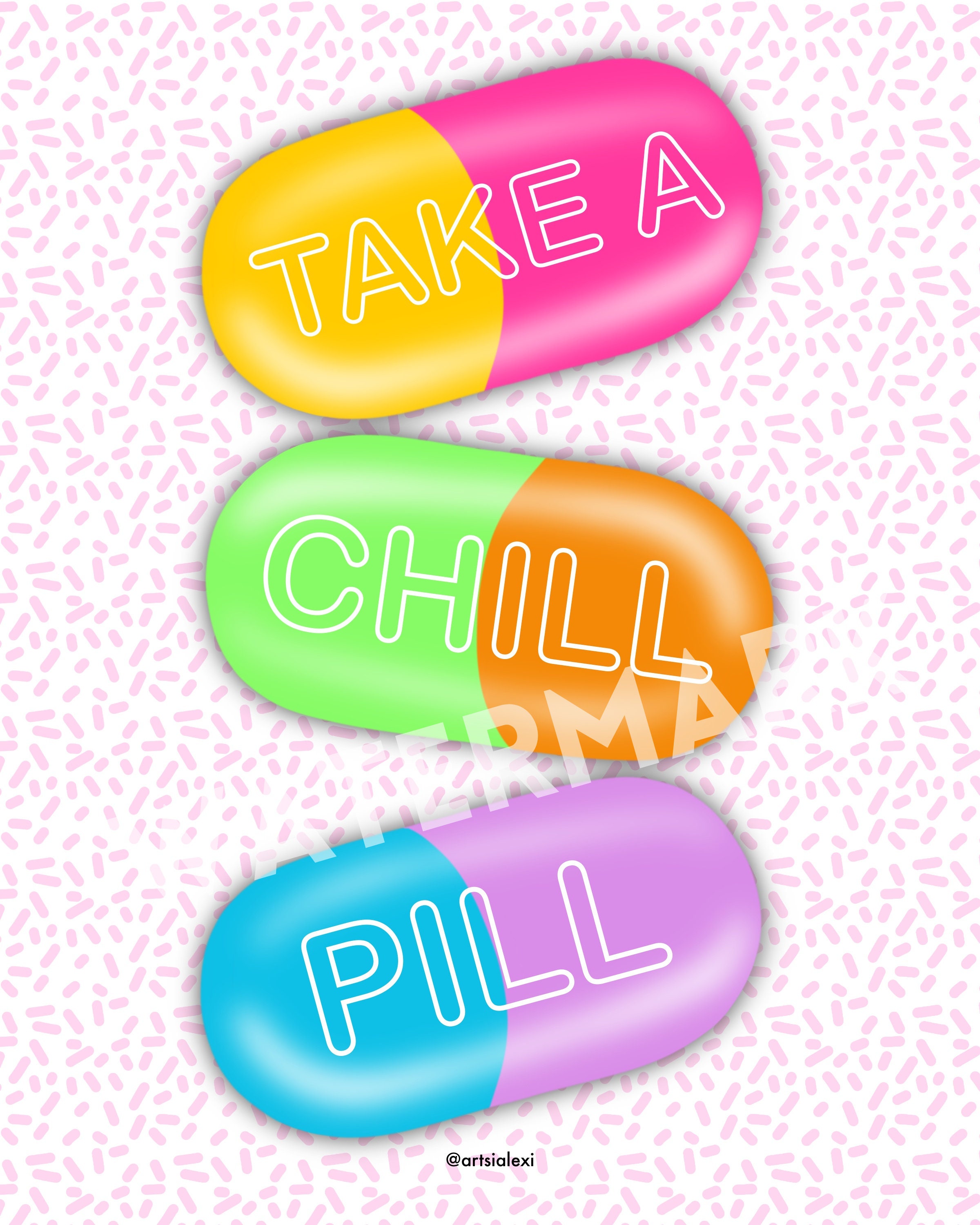 Chill Pill Print Pharmacist Gift Office Decor | Etsy
