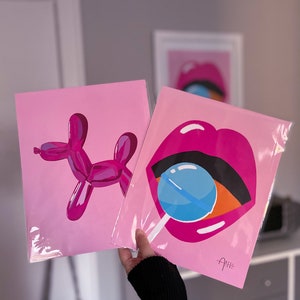 DIGITAL Abstract Balloon Dog Set of 3 | Eclectic Wall Art | Funky ...