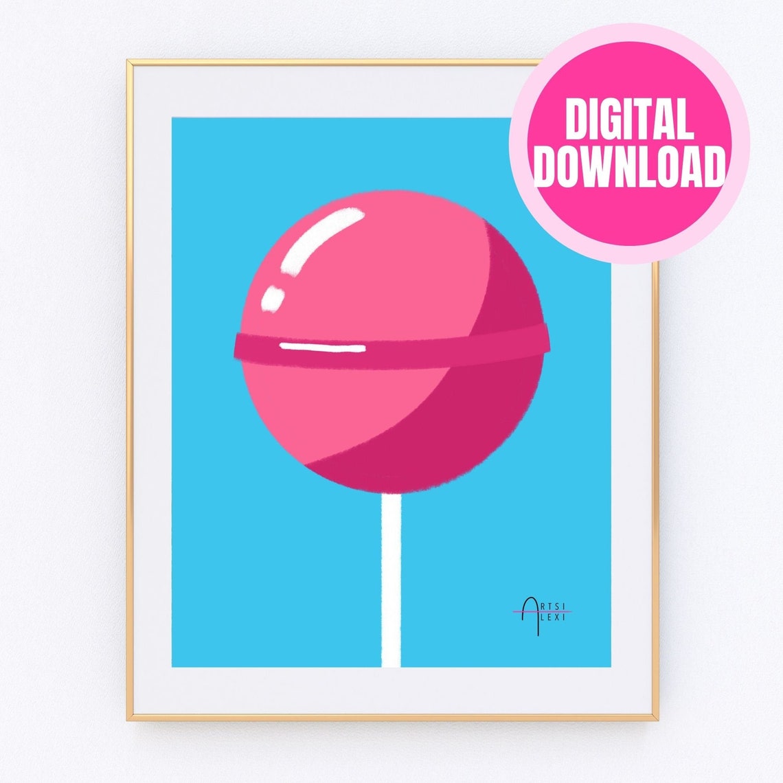 DIGITAL Lollipop Art Candy Shop Decor Kitchen Art Candy | Etsy