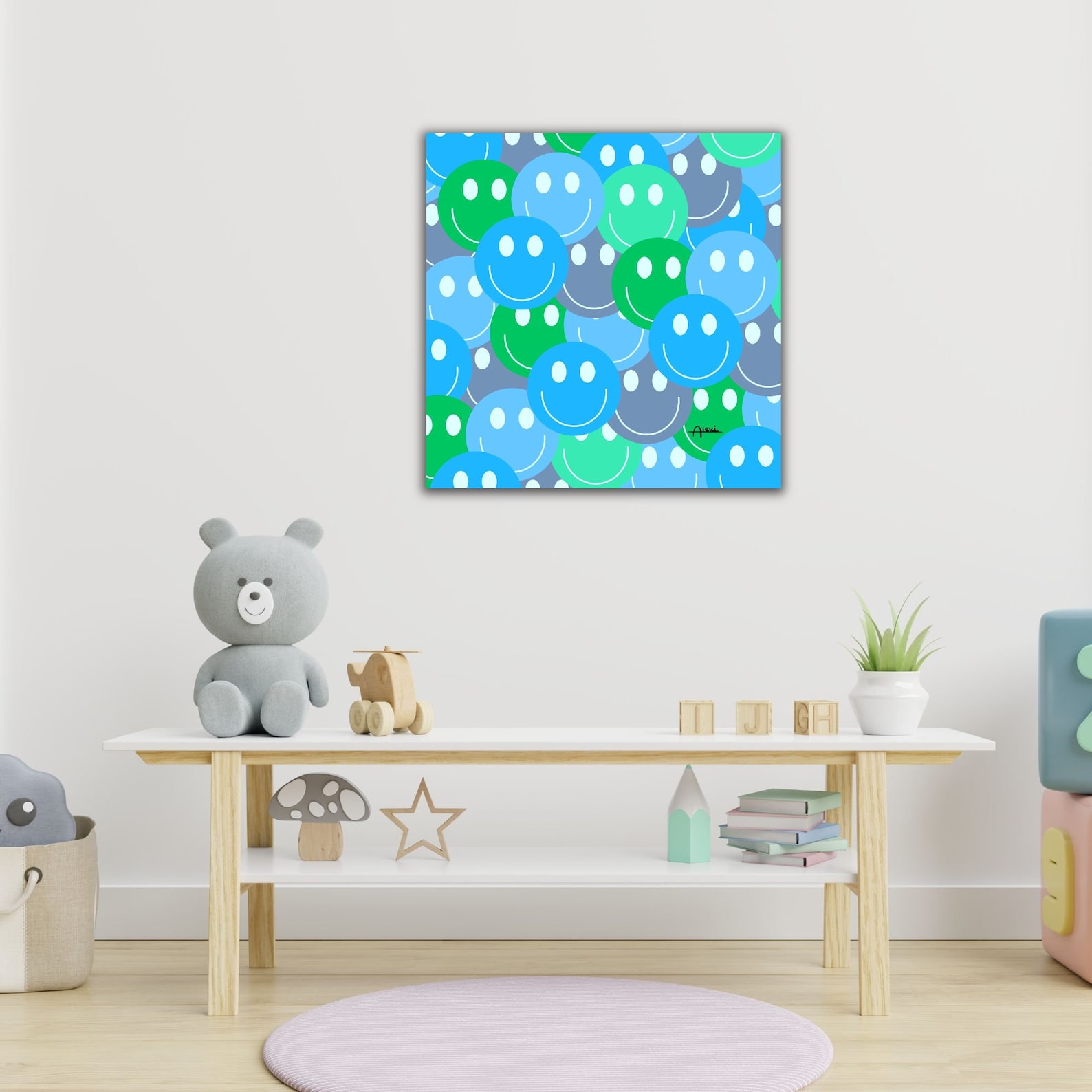 Smiley Canvas Pop Art Decor Smiley Face Art Office Art - Etsy