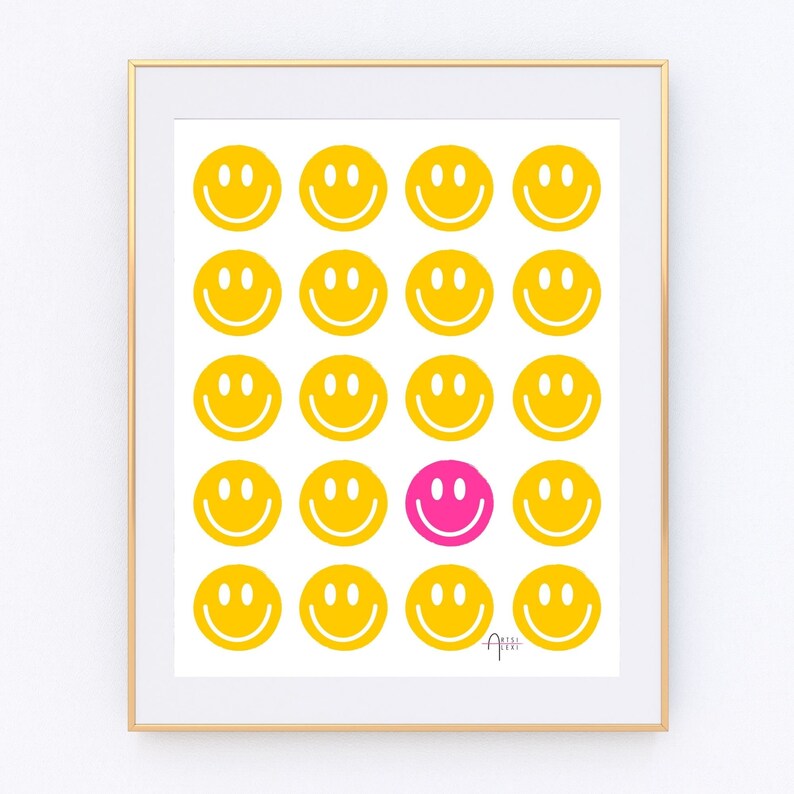 DIGITAL Smiley Poster Set of 3 Smile Art Print Set - Etsy