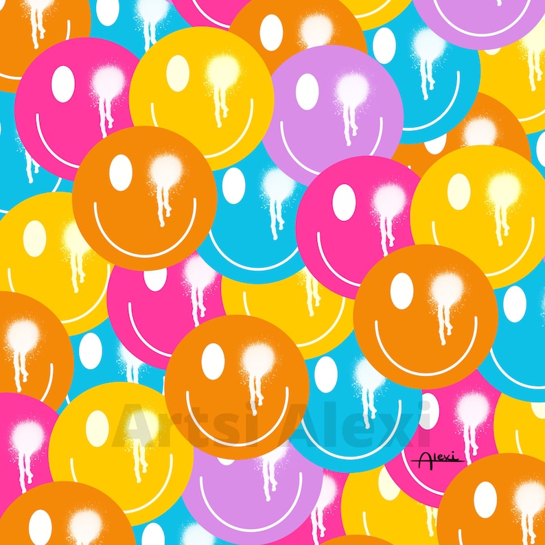 Smiley Canvas Pop Art Decor Smiley Face Art Office Art - Etsy