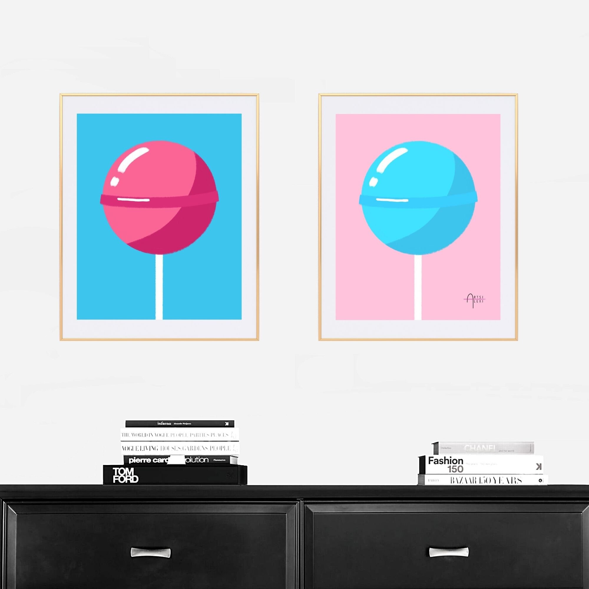DIGITAL Lollipop Art Candy Shop Decor Kitchen Art Candy | Etsy