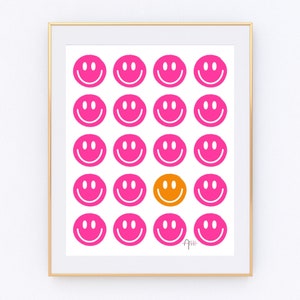DIGITAL Smiley Poster Set of 3 Smile Art Print Set Gallery Wall Art ...
