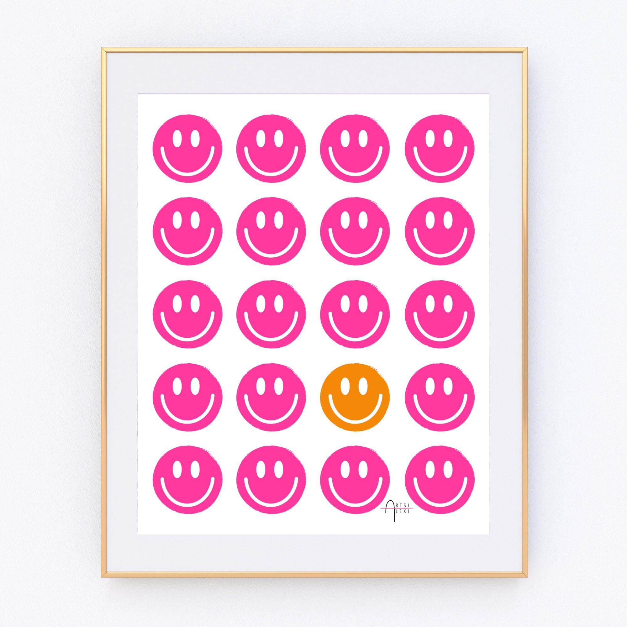 DIGITAL Smiley Poster Set of 3 | Smile Art | Print Set | Gallery Wall ...