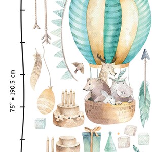 Air Balloon Nursery Wall Decal Watercolor Animal, Forest Animals Wall ...