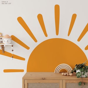 Half Sun Wall Decal: Removable Sunburst Sticker, Nursery Decor - Etsy