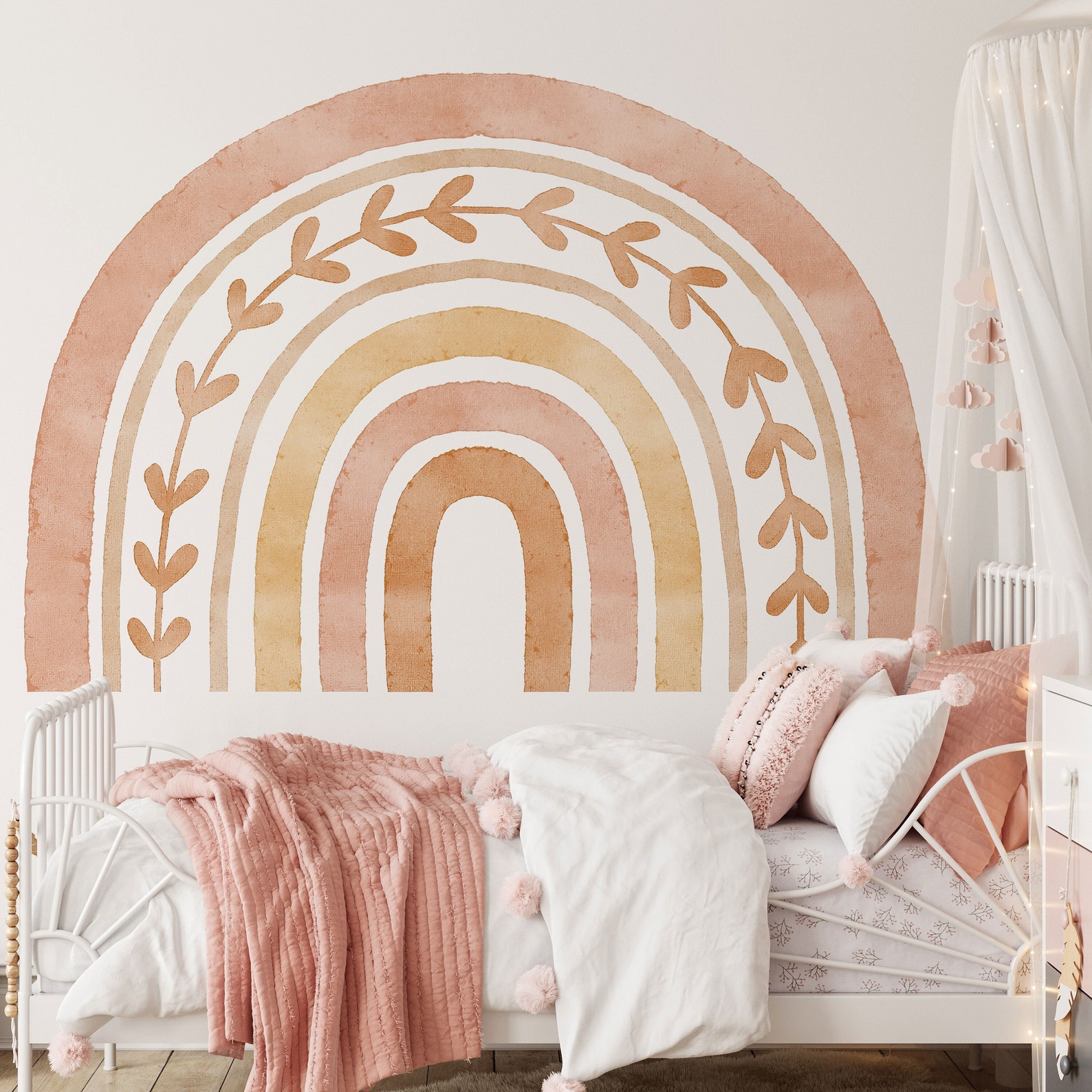 Neutral Boho Rainbow Wall Decal: Peel and Stick Nursery Decor - Etsy