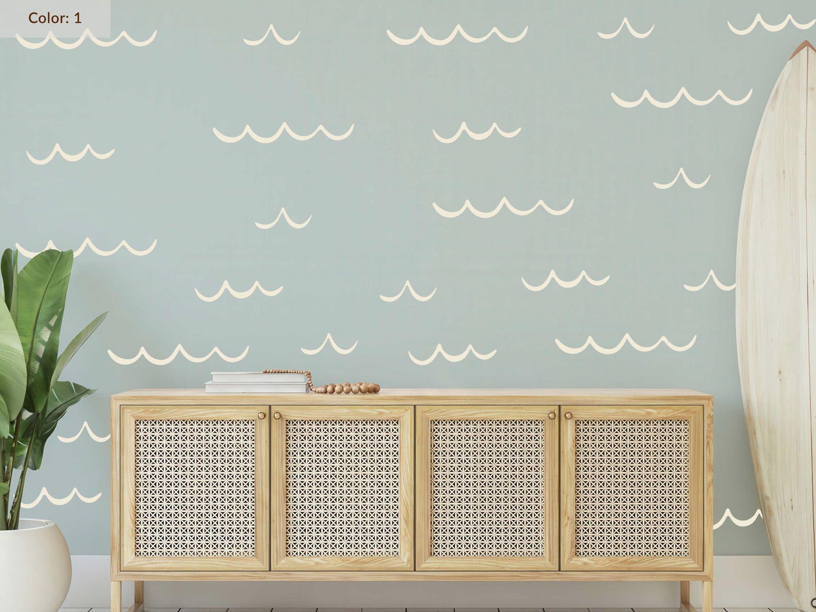 Ocean Wave Wall Decals: Coastal Nursery Decor - Etsy