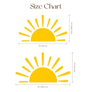 Half Sun Wall Decal: Removable Sunburst Sticker, Nursery Decor - Etsy