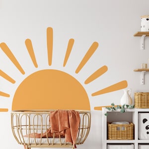 Half Sun Wall Decal: Removable Sunburst Sticker, Nursery Decor - Etsy