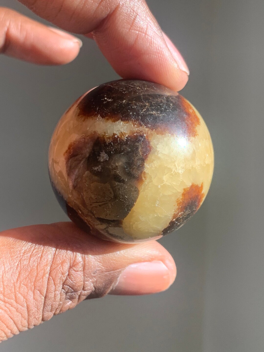Septarian Calcite Nodule Crystal Sphere | Dragon Eggs | Fossil Specimen ...