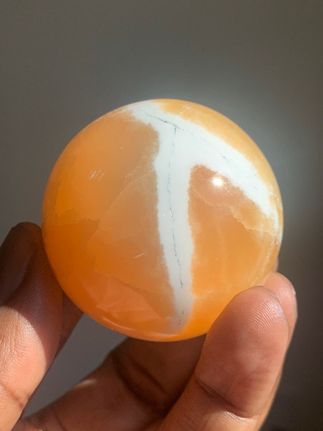 Orange Calcite Sphere | Tumbled Orange Calcite | Orange Calcite Tumbles ...