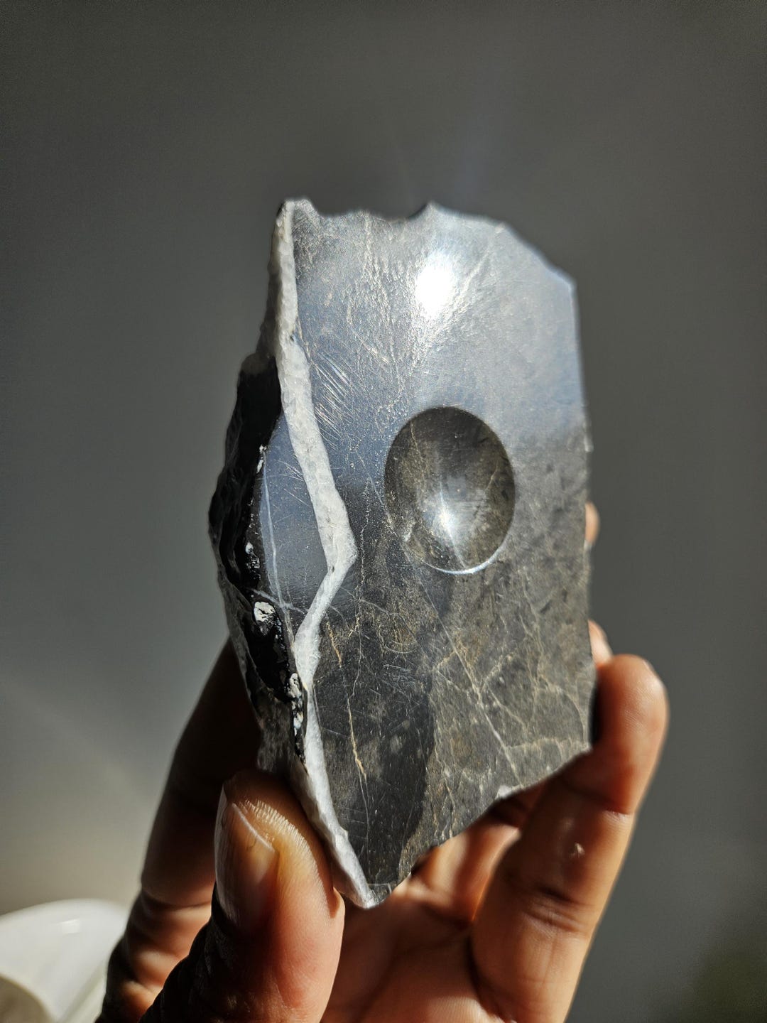 Rustic Black Onyx Sphere Stand Stone Sphere Stand Crystal Sphere Holder ...