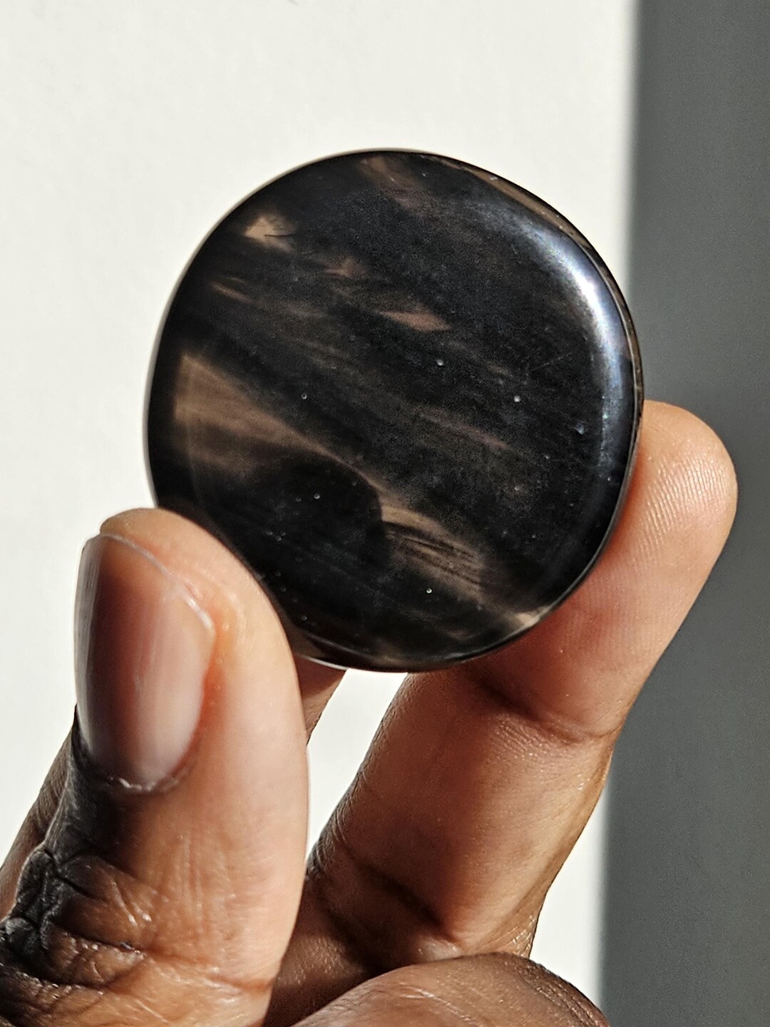 Midnight Lace Obsidian Worry Stone | Healing Crystals | Chakra Stones ...