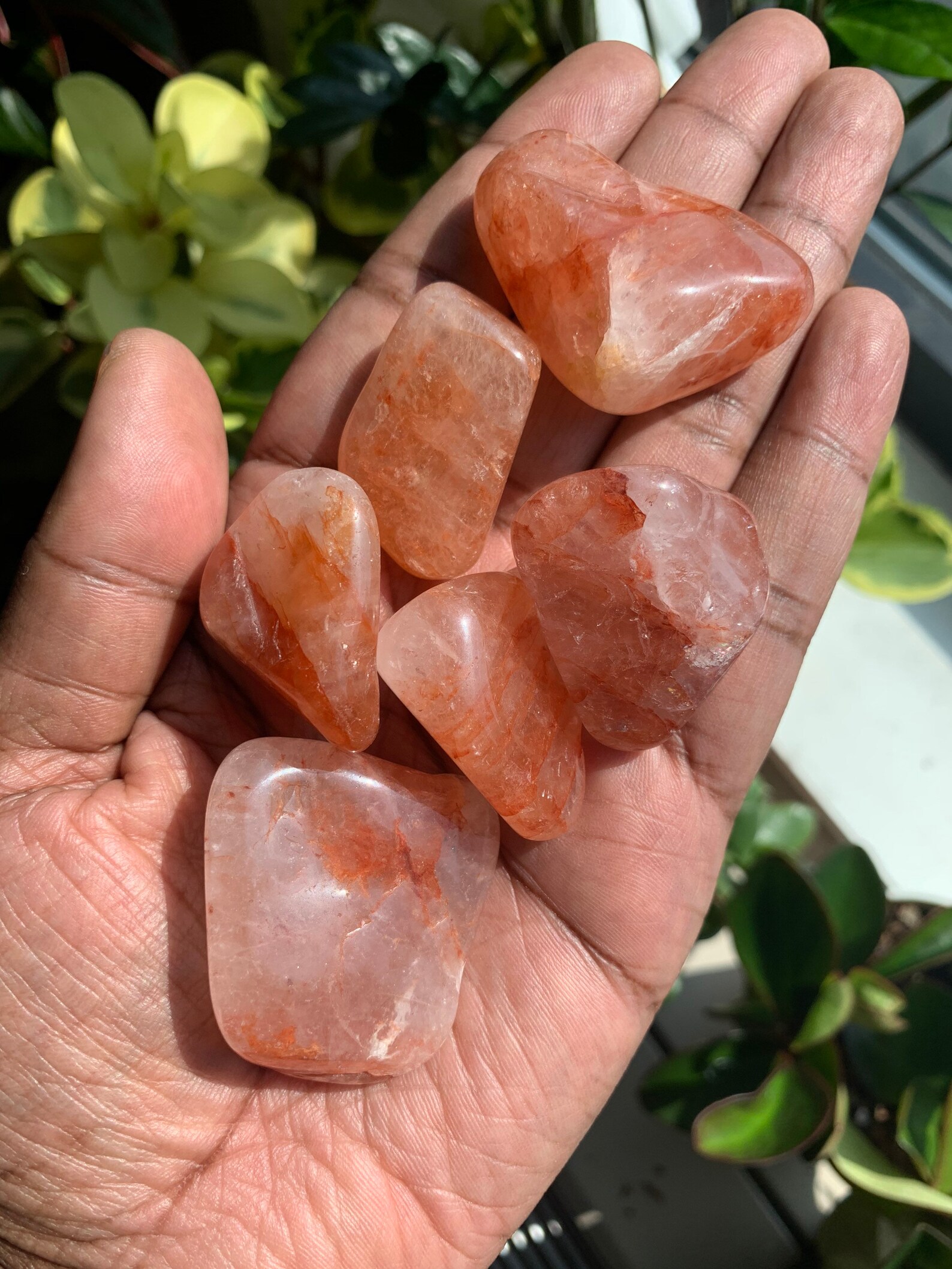 Fire Quartz Crystal Tumble Stones Ferruginous Quartz - Etsy