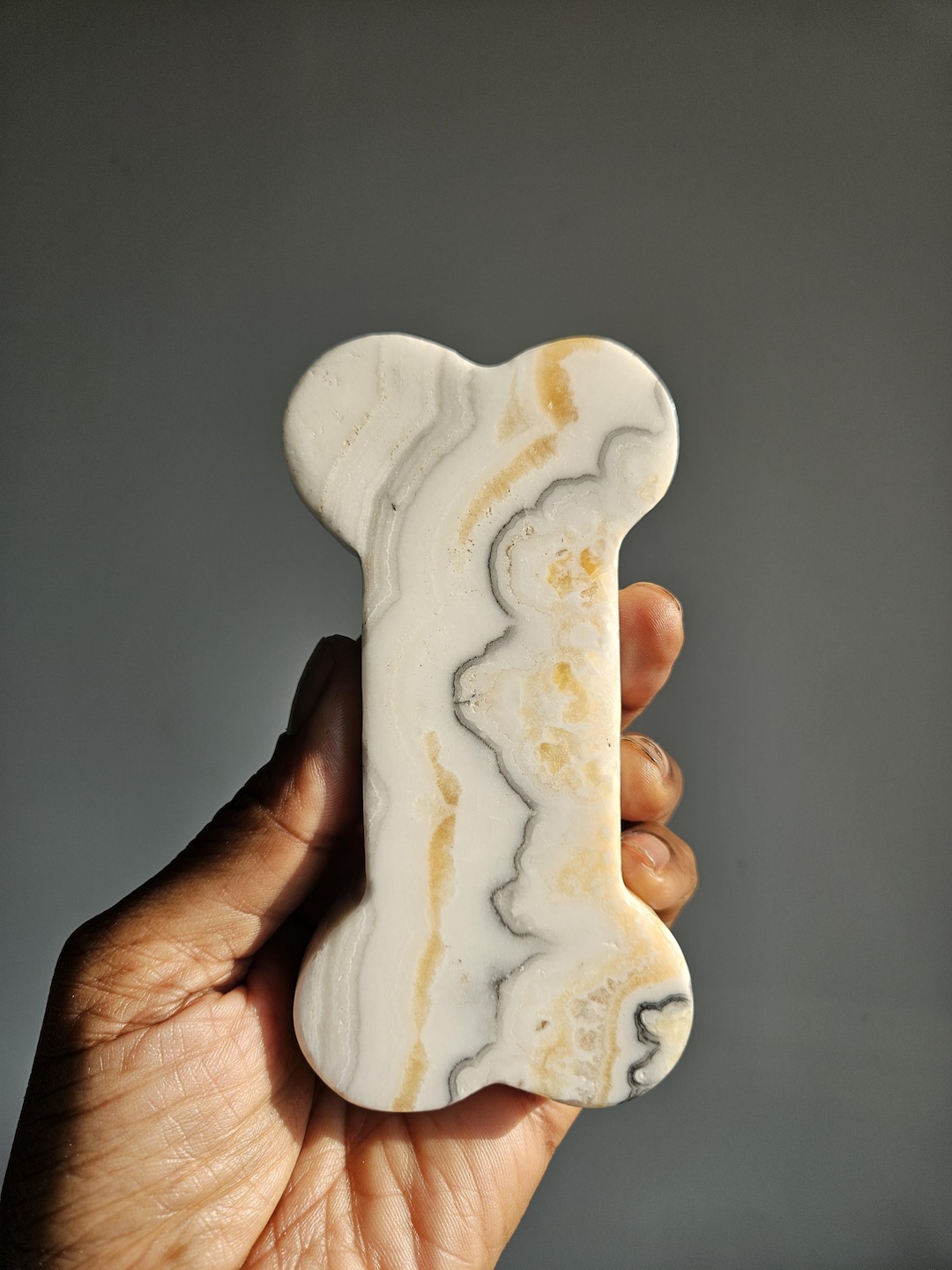 Mexican Onyx Dog Bone Carving | Crystal Carvings | Banded Onyx Stone ...