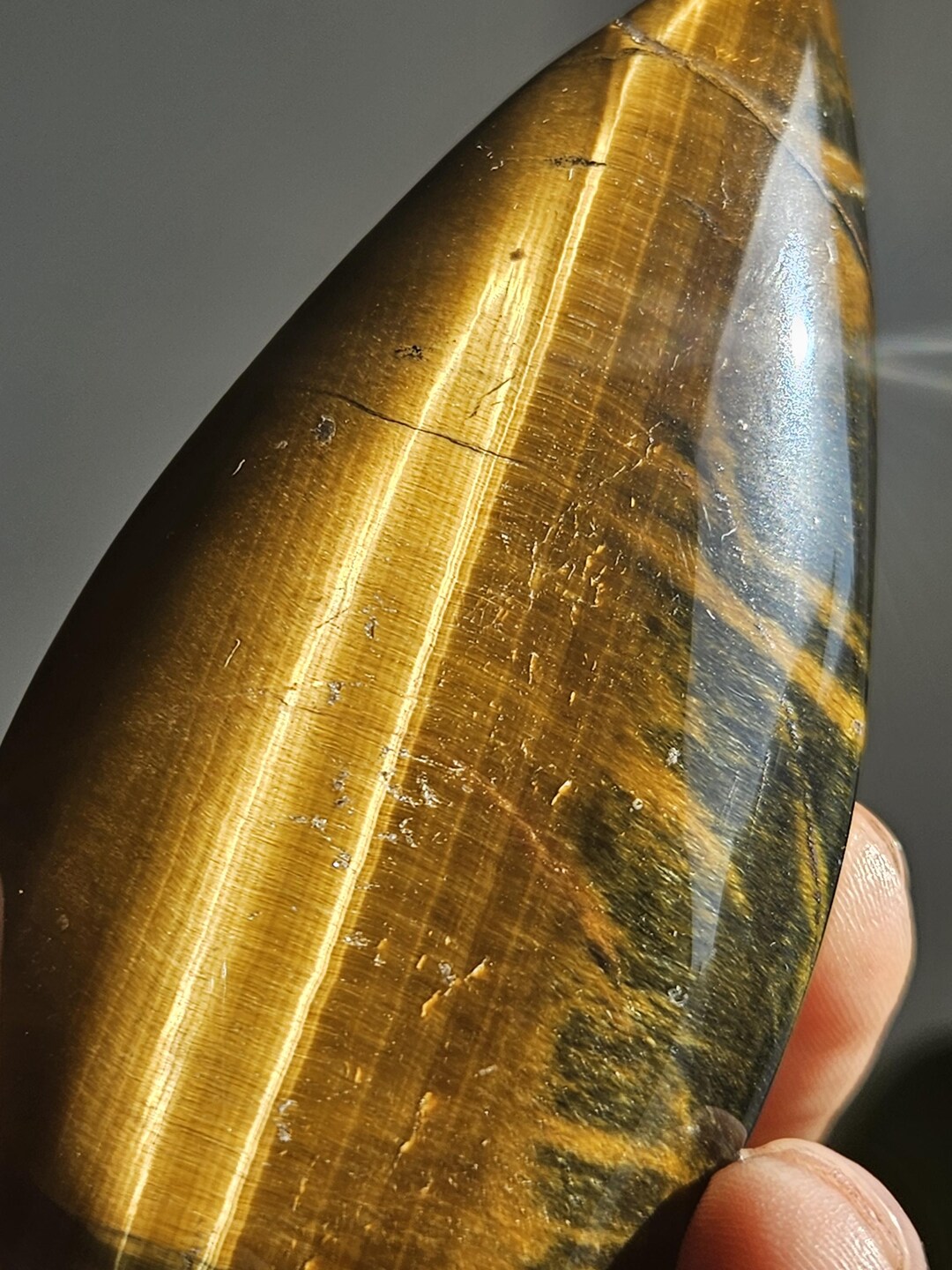 Tigers Eye Flame Points | Hawkeye Stone | Tiger Eye Healing Crystal ...