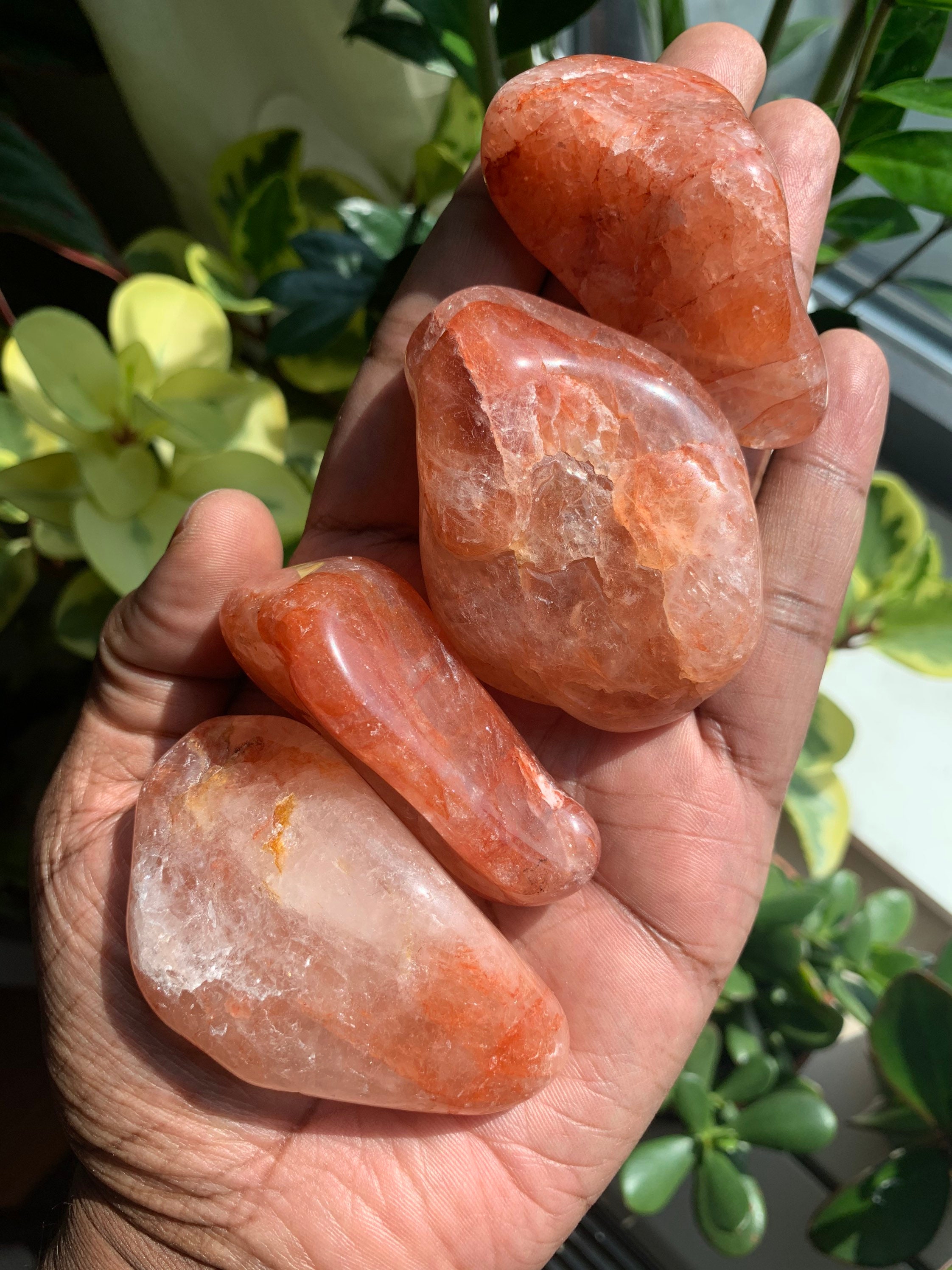 Fire Quartz Crystal Tumble Stones Ferruginous Quartz | Etsy