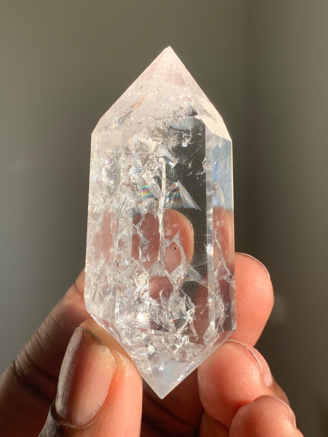 Crackle Quartz Crystal Double Points Tower | Healing Crystals Stones ...