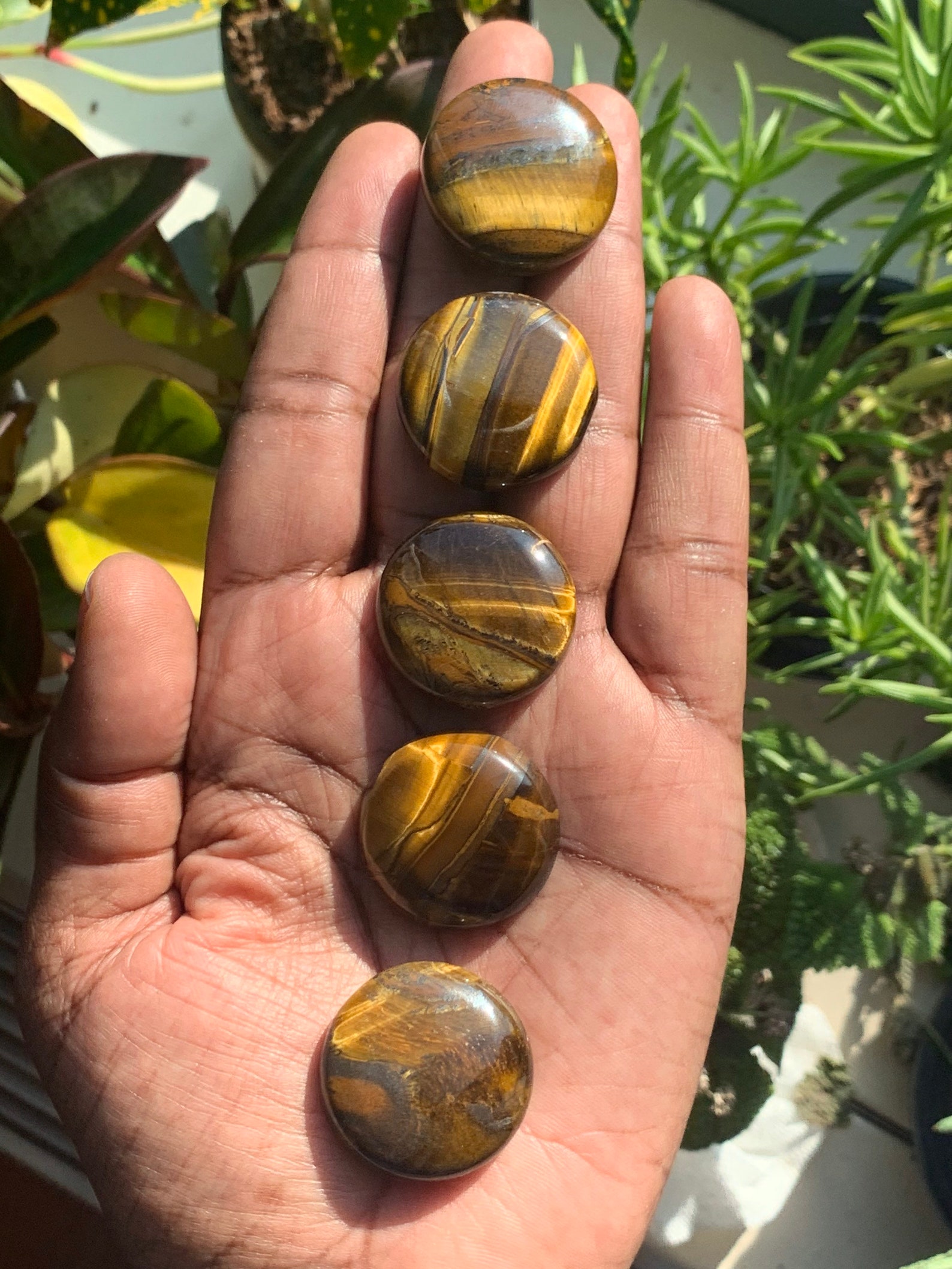 Tigers Eye Quartz Crystal Flatback Tumble Stone Healing - Etsy UK