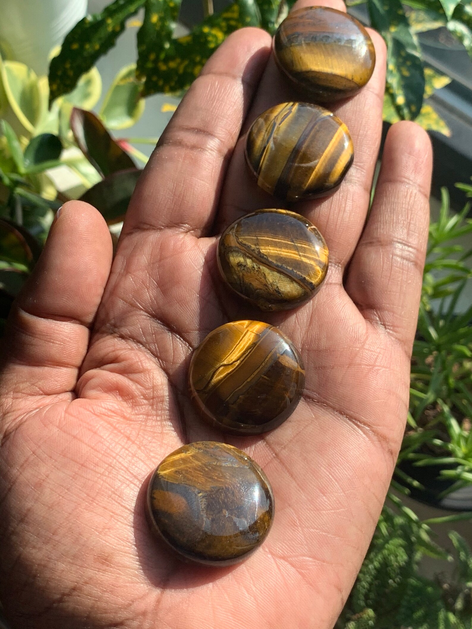 Tigers Eye Quartz Crystal Flatback Tumble Stone Healing - Etsy UK