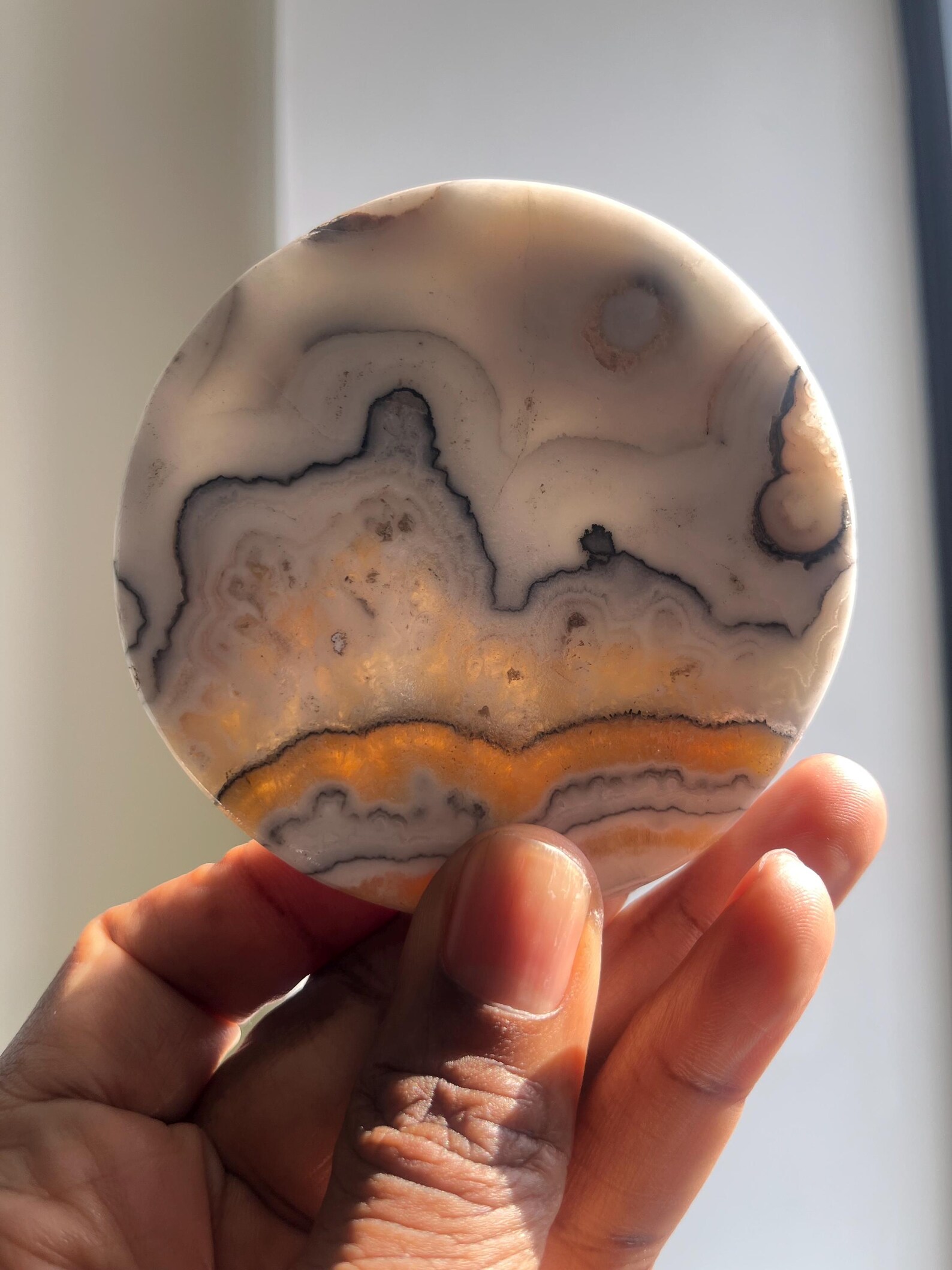 Mexican Onyx 2-piece Coaster Set | Crystal Carvings | Banded Onyx Stone ...