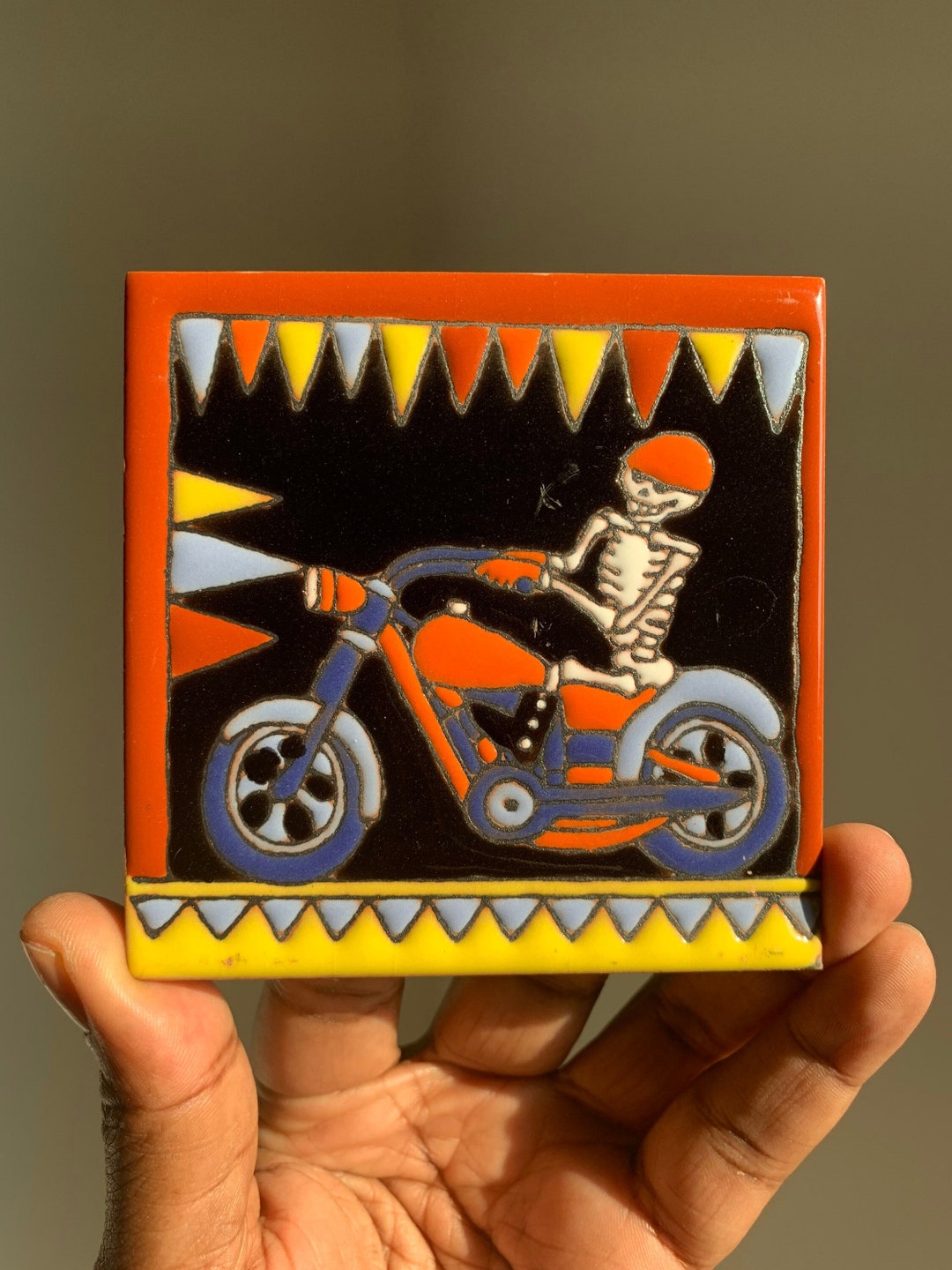Talavera Mexican Decorative Tile | Skull Art | Day of the Dead Art | 4 ...