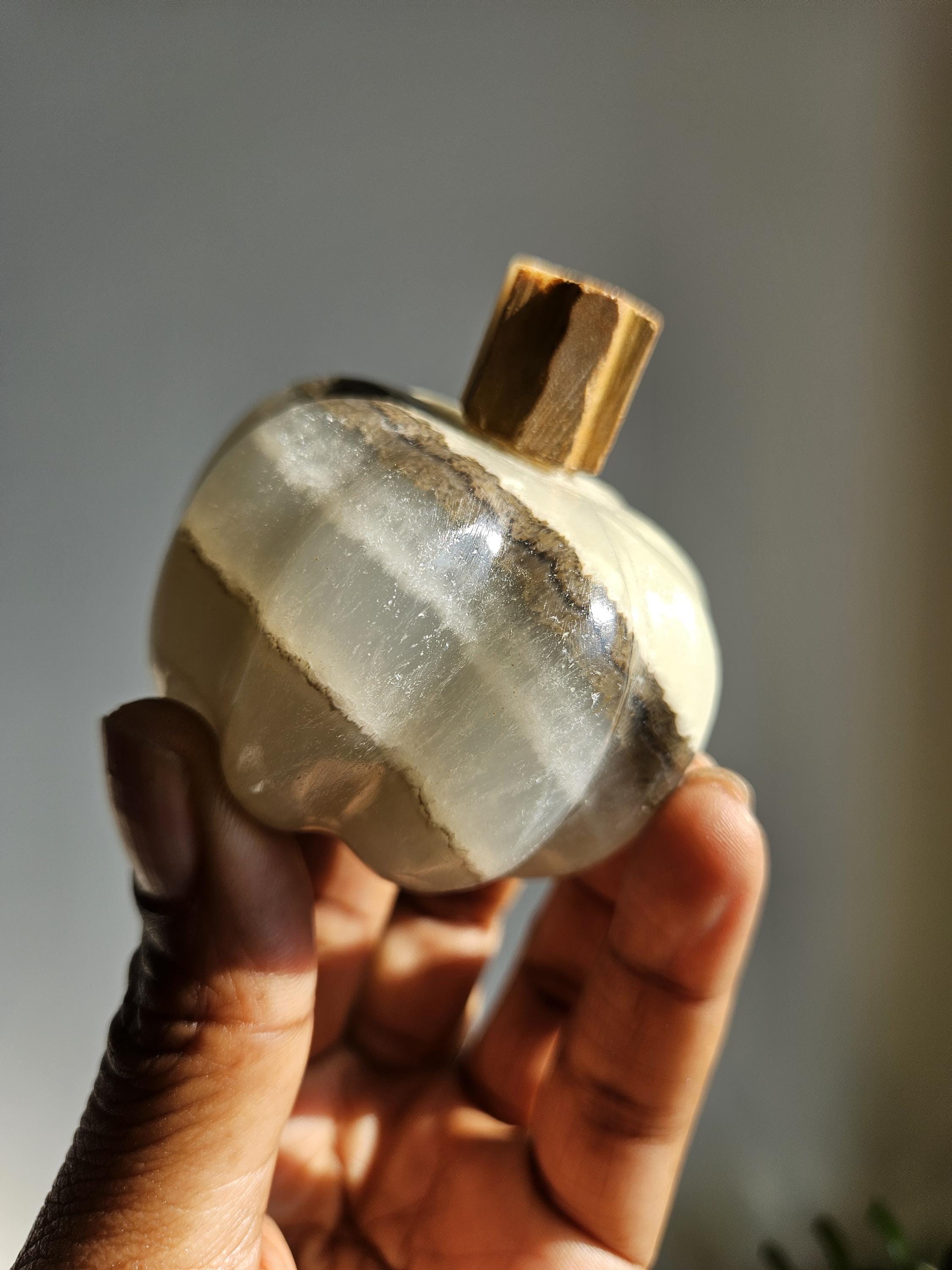 Beautiful Banded Onyx Pumpkin Carving | Mexican Calcite Carvings | Fall ...