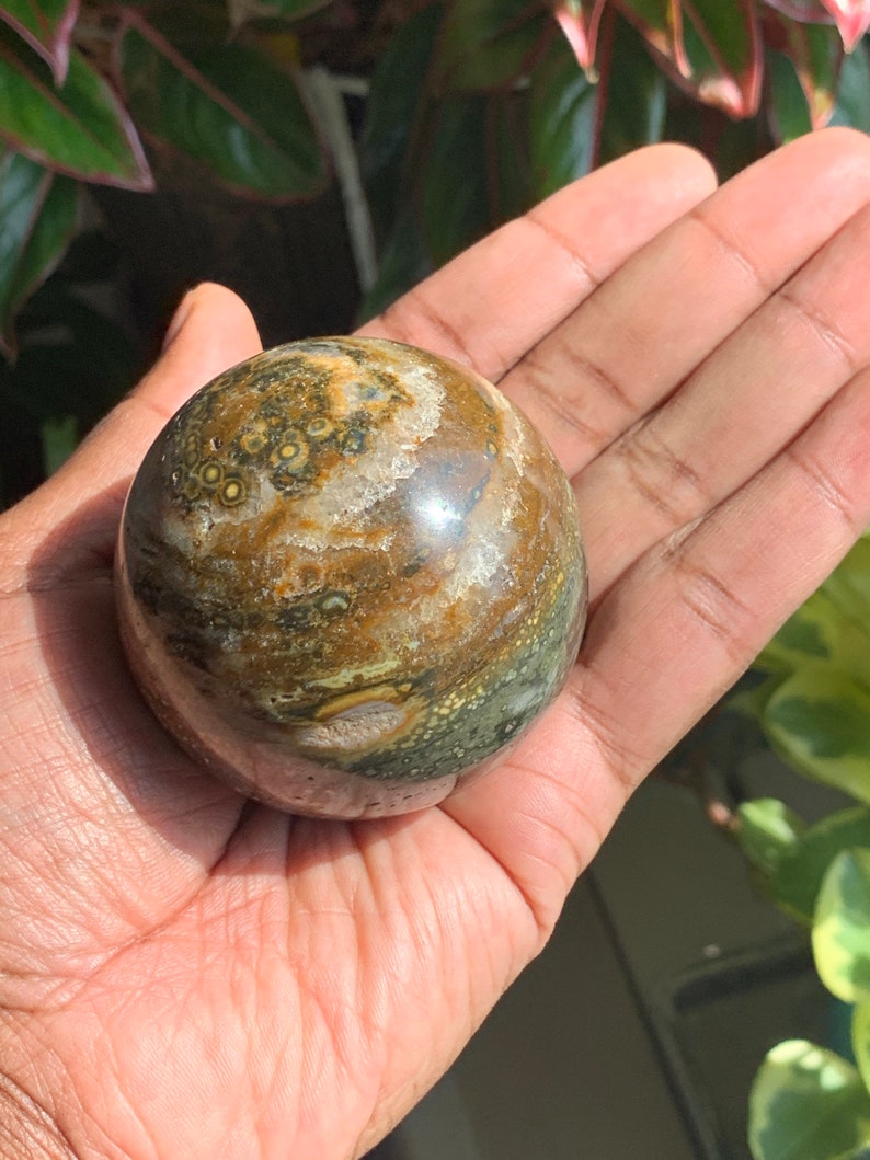 Ocean Jasper Quartz Crystal Sphere 66mm Healing Crystals - Etsy