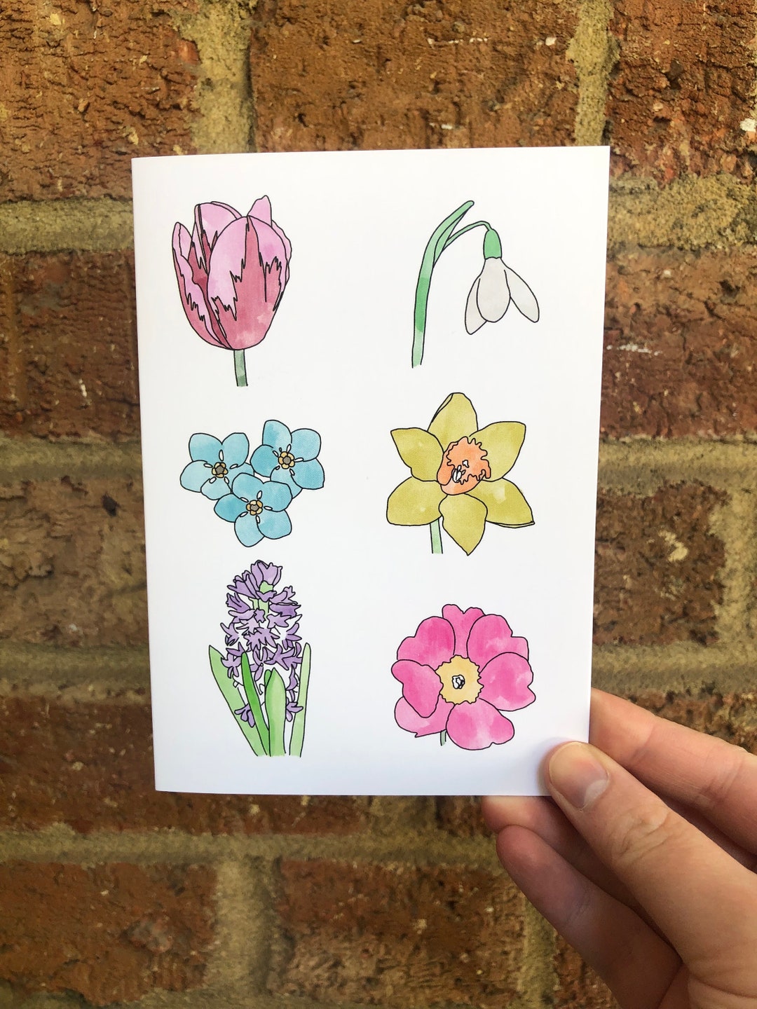 Spring Flowers - Greeting Card - Etsy