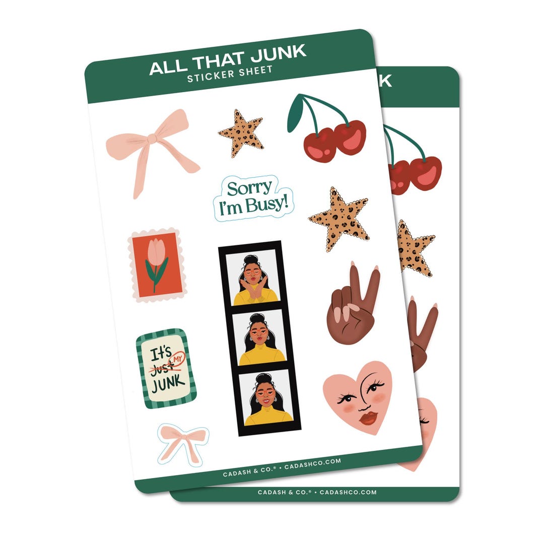 All That Junk | Junk Journal Sticker Sheet, Vintage Sticker Sheet ...