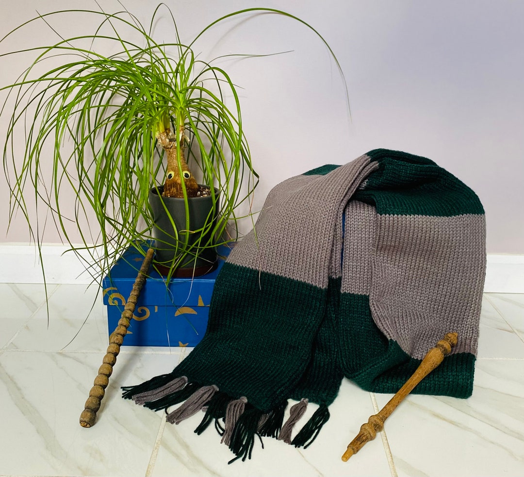 Handmade Green and Grey Scarf, Cosplay Winter Wear - Etsy