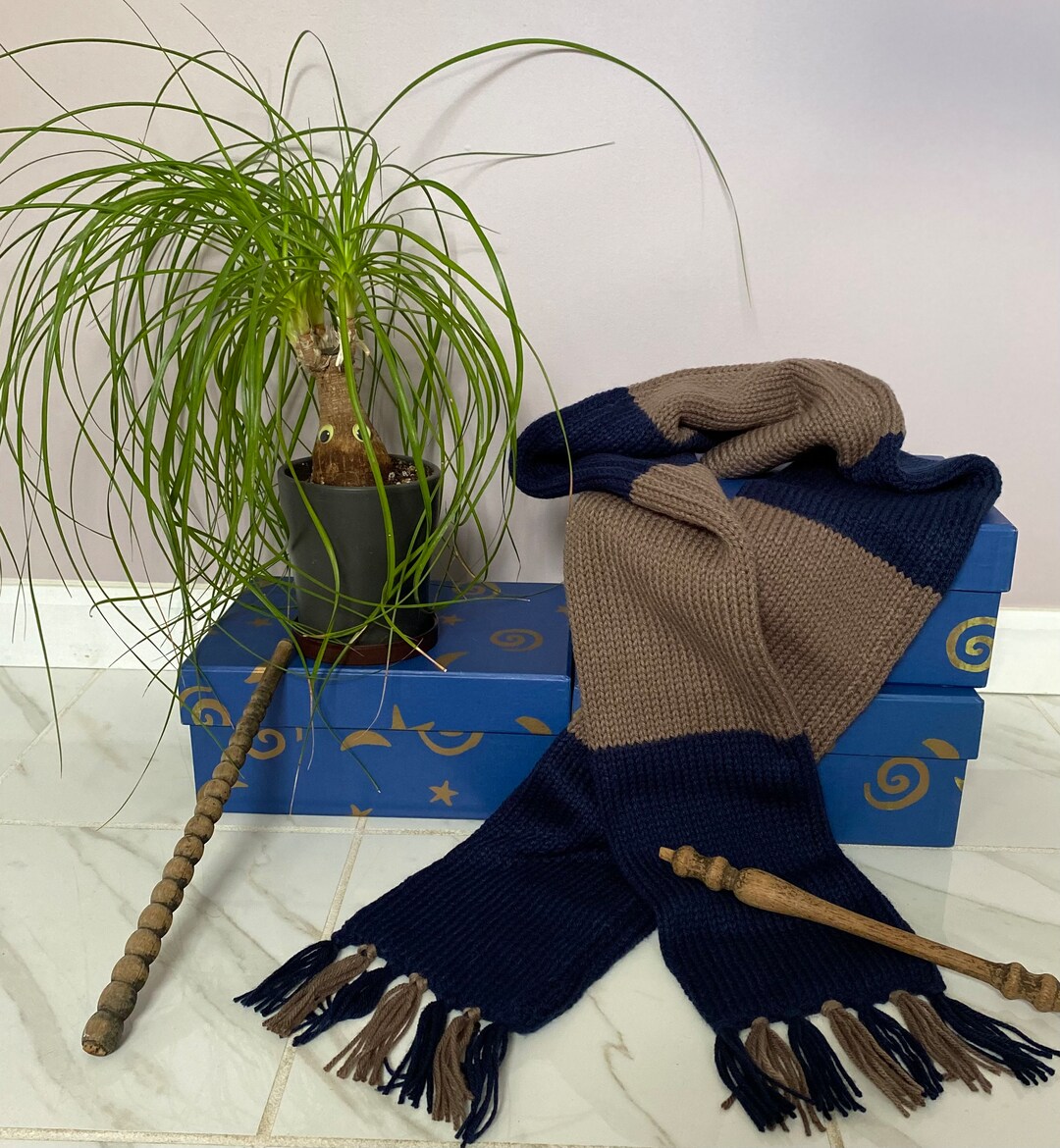 Handmade Navy and Taupe Scarf, Cosplay Winter Wear - Etsy