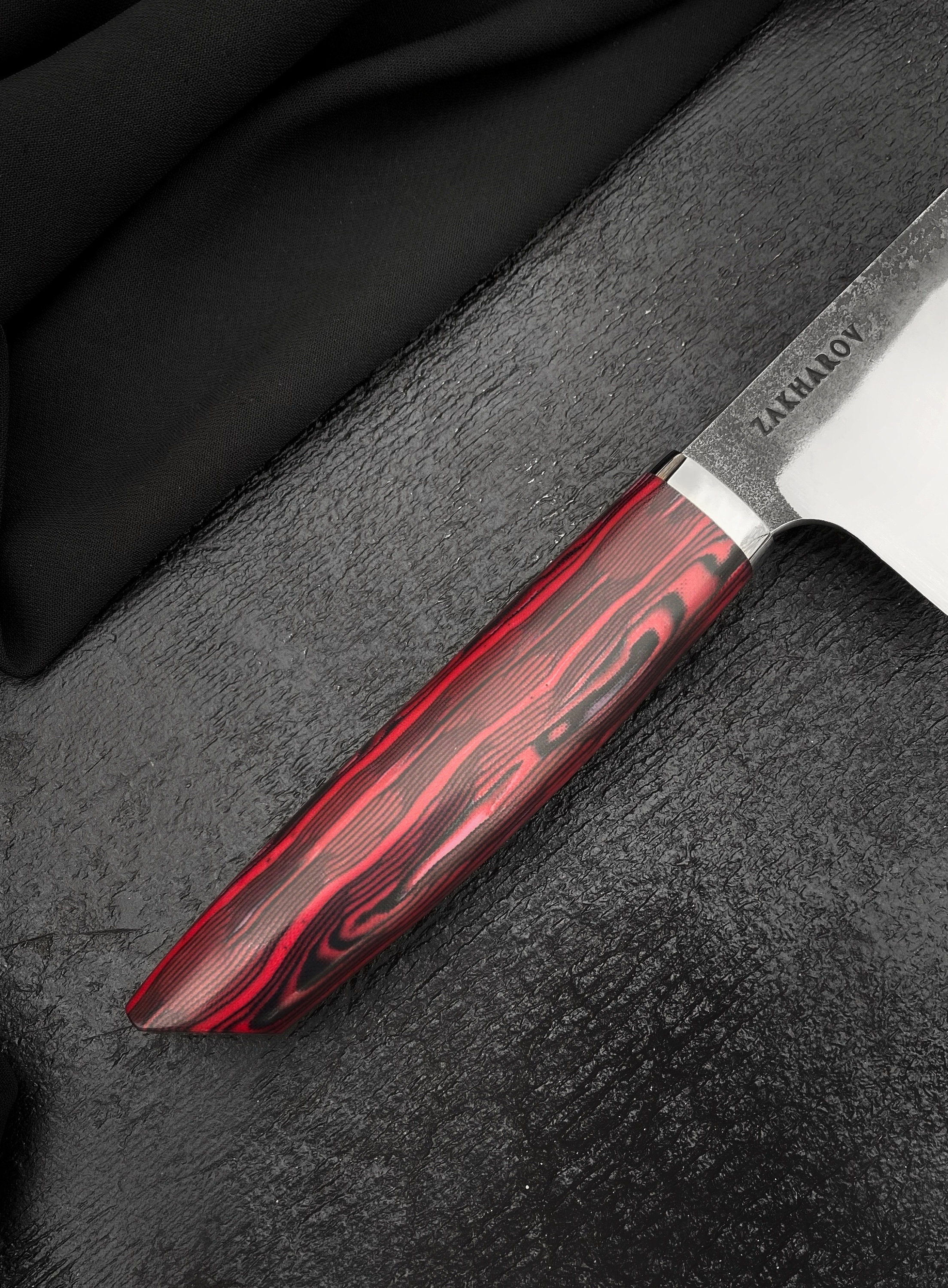 Chefs Knife With Red Handle - Etsy