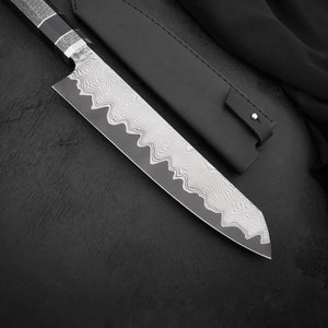 Custom Handmade/ Chef Knife/handle carbon Fiber/ Laminated Steel ...