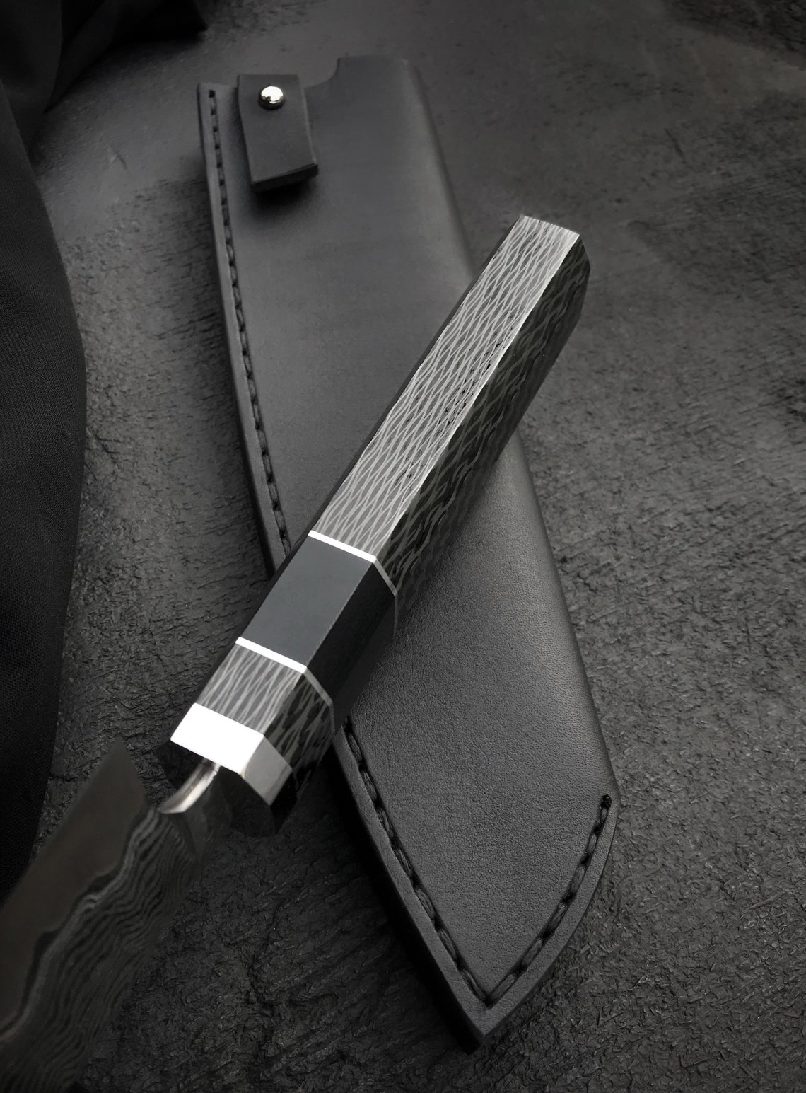 Custom Handmade/ Chef Knife/handle carbon Fiber/ Laminated - Etsy