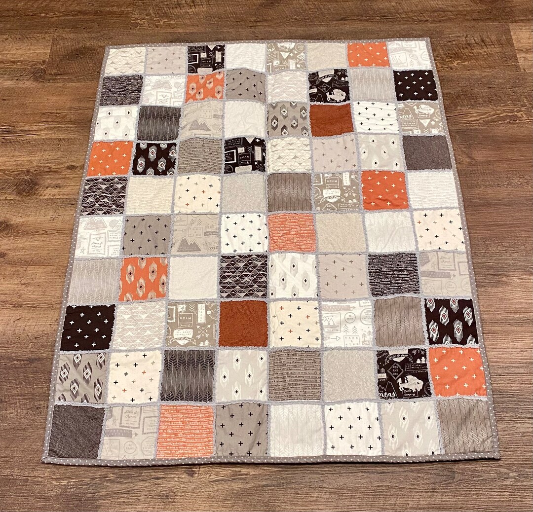 Handmade Finished Baby Boy Patchwork Quilt Baby Shower Gift Baby Boy ...