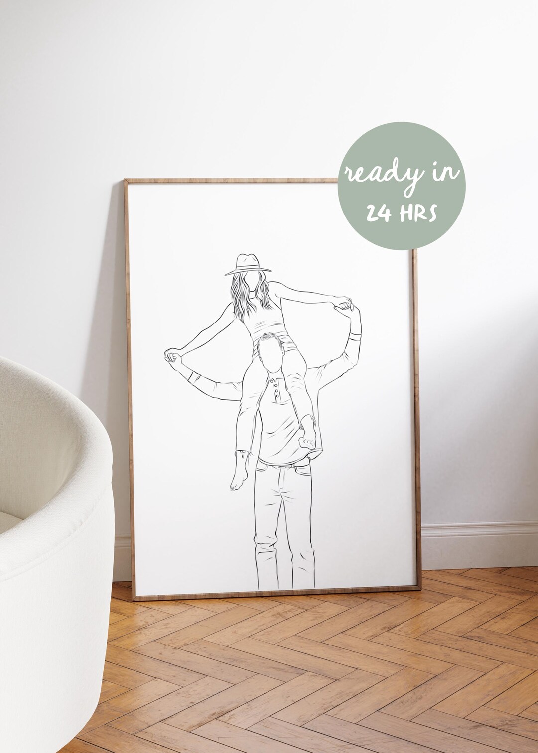 Line Drawing Custom Faceless, Personalised Line Art, Line Illustration ...