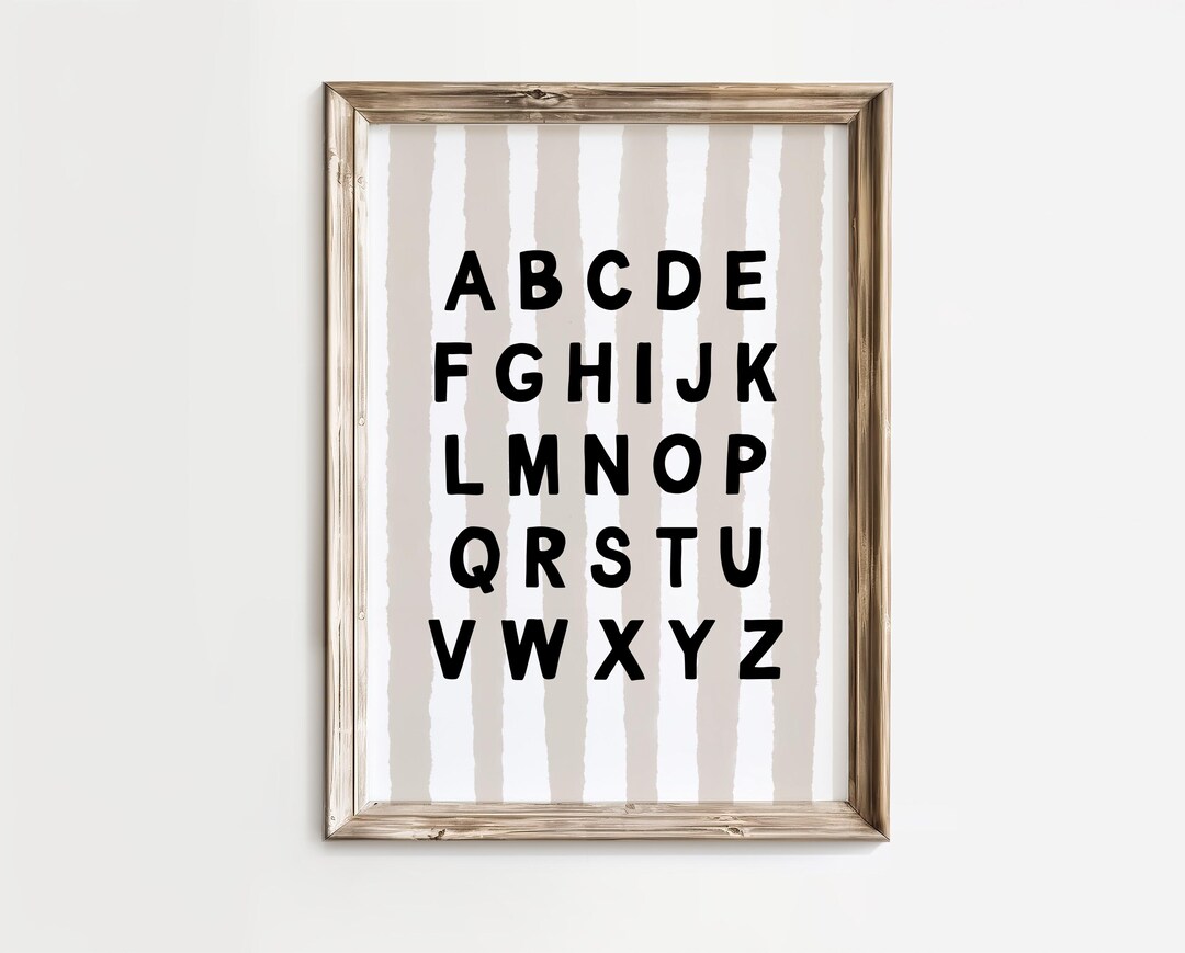 Alphabet Nursery Print, Alphabet Wall Decor, Alphabet Poster, Kids Room ...