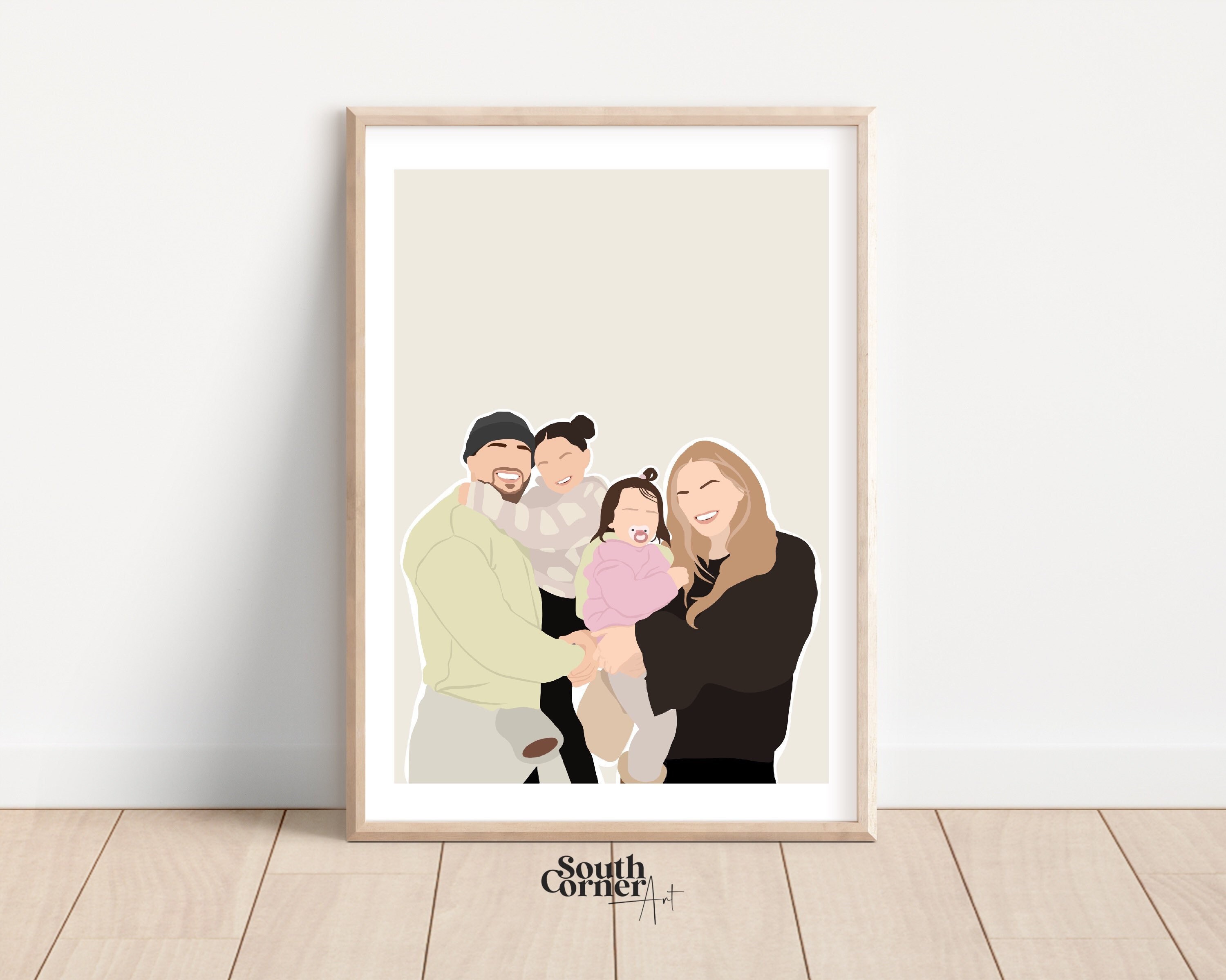 Custom Minimalist Digital Portrait Faceless Illustration - Etsy