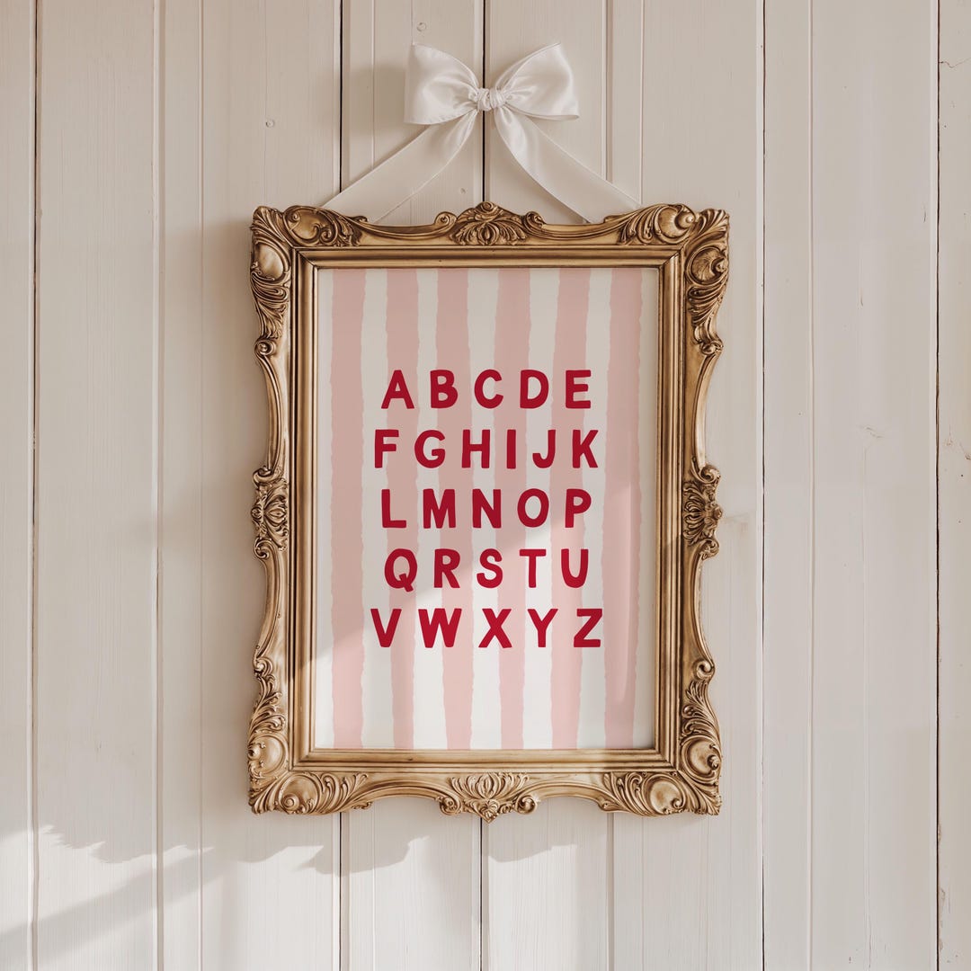 Alphabet Nursery Print, Alphabet Wall Decor, Alphabet Poster, Kids Room ...