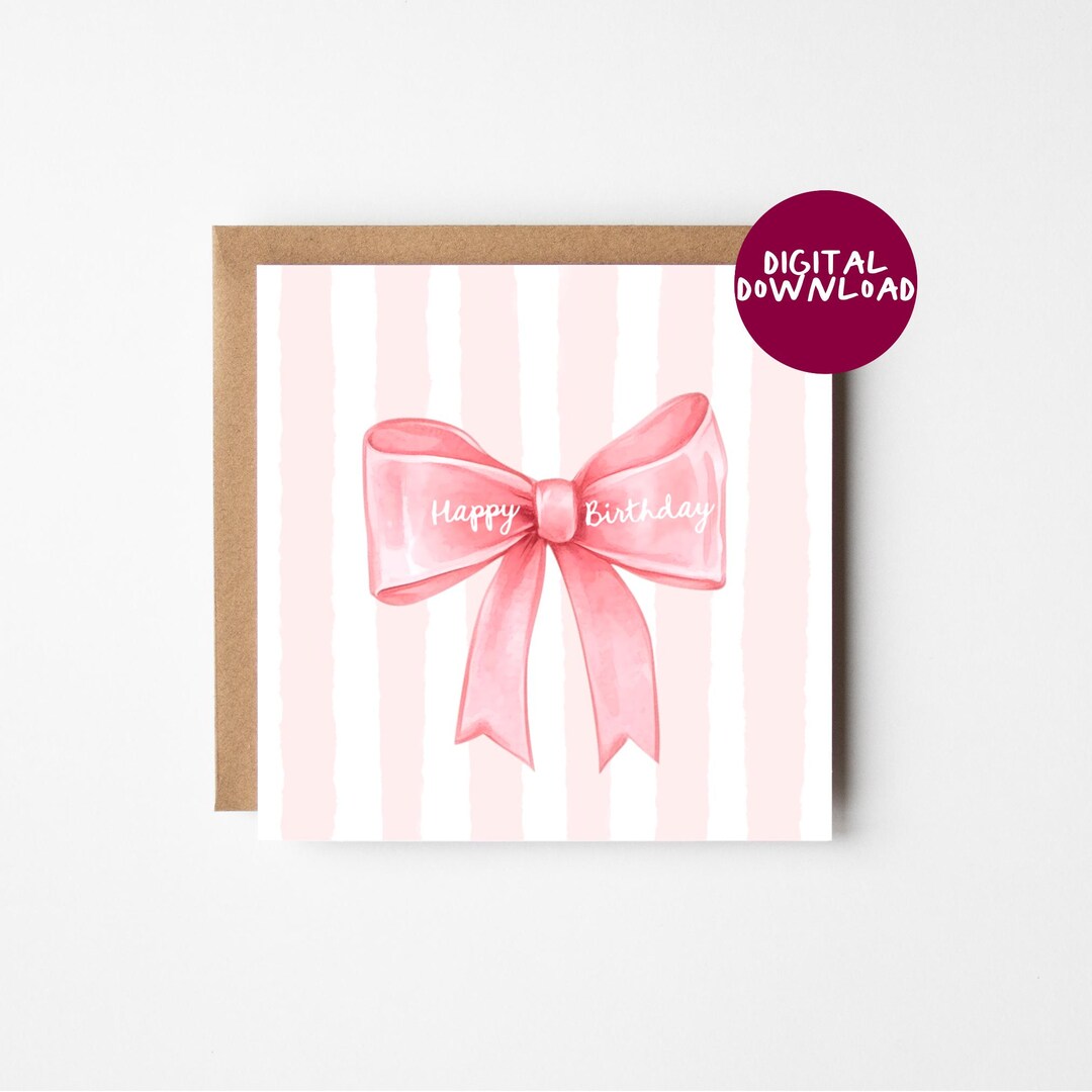 Printable Coquette Birthday Card, Bday Card for Girlfriend Printable ...